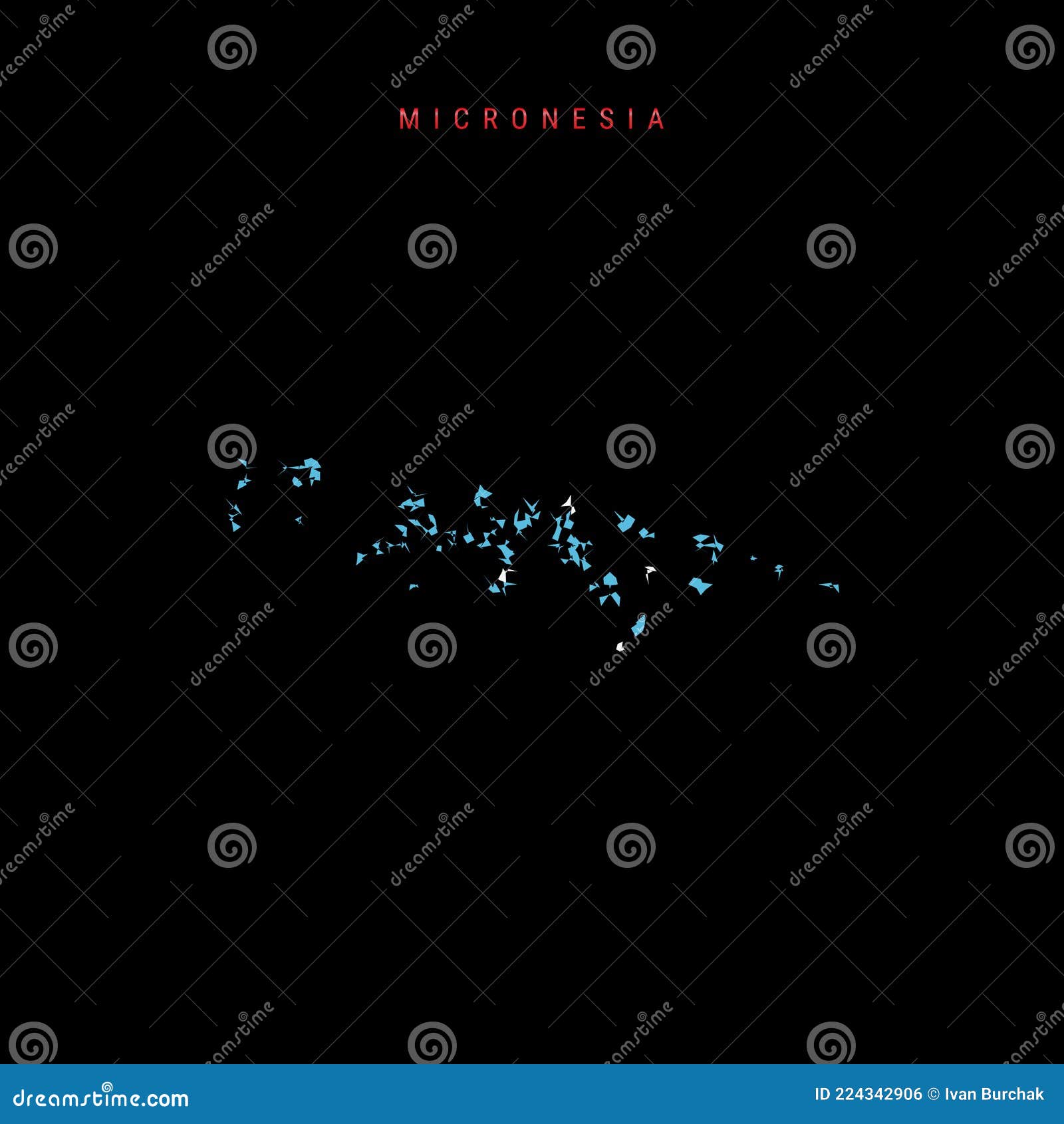 Micronesia Flag Map, Chaotic Particles Pattern in the Micronesian Flag ...