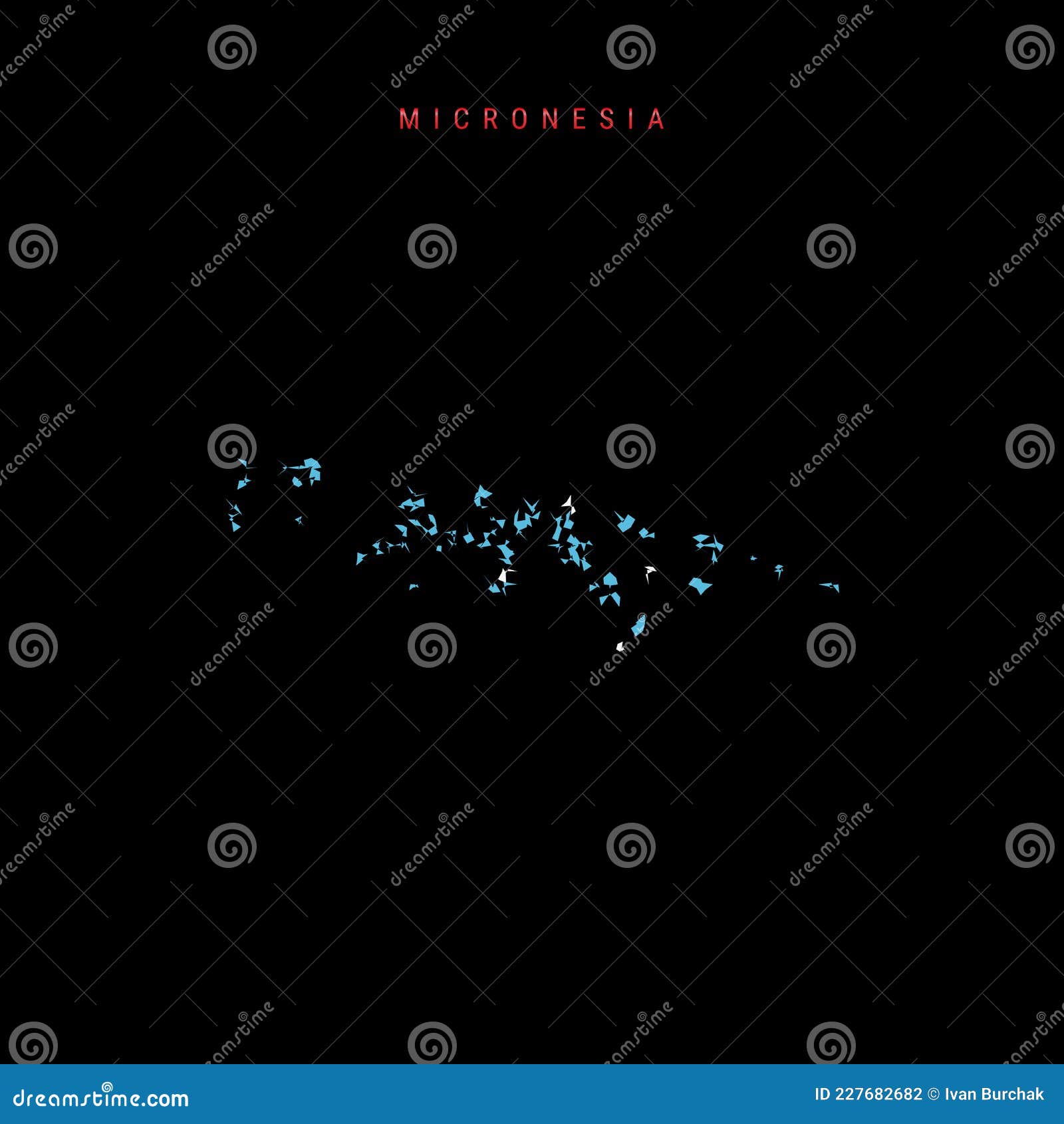Micronesia Flag Map, Chaotic Particles Pattern in the Micronesian Flag ...