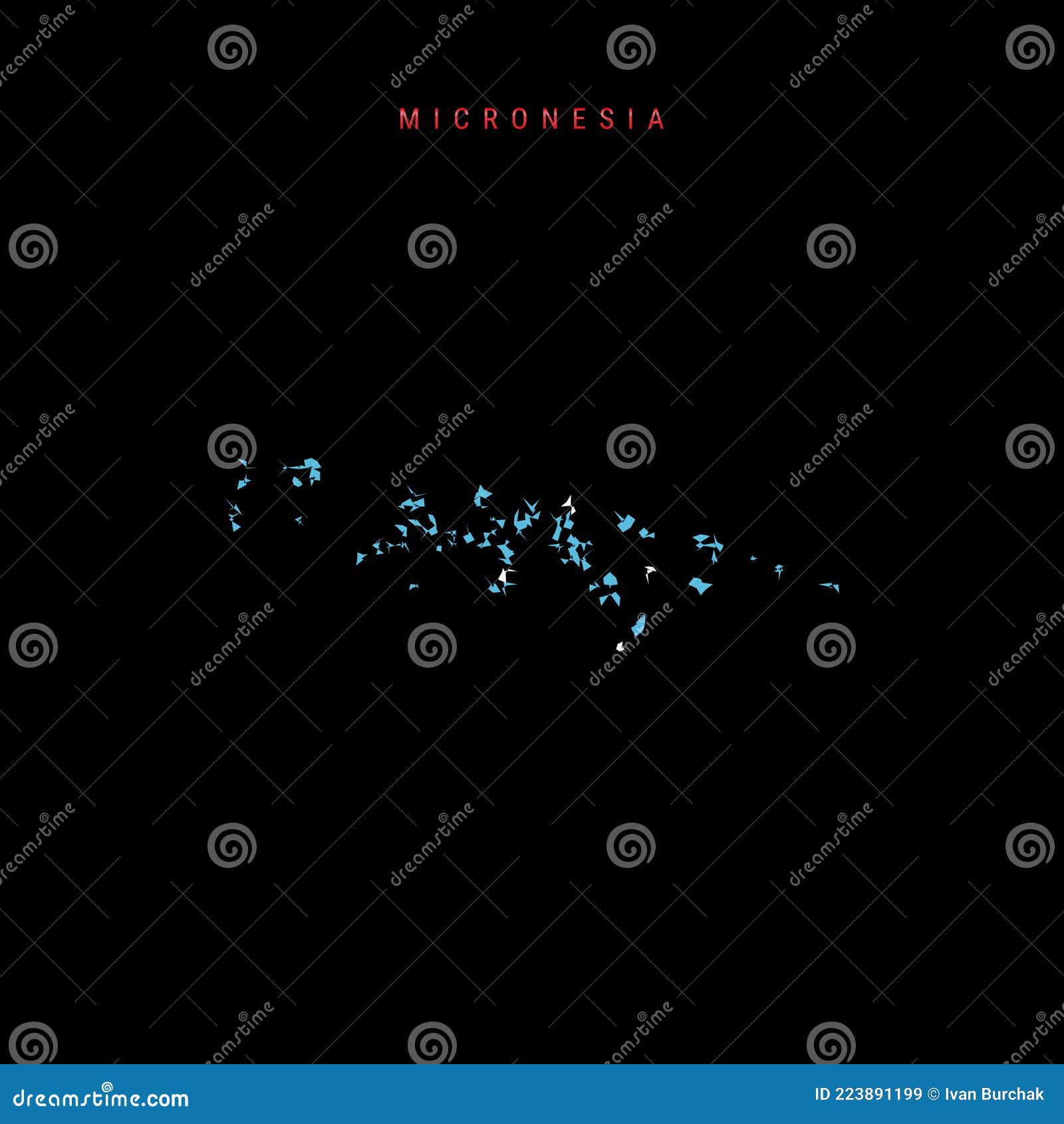 Micronesia Flag Map, Chaotic Particles Pattern in the Micronesian Flag ...