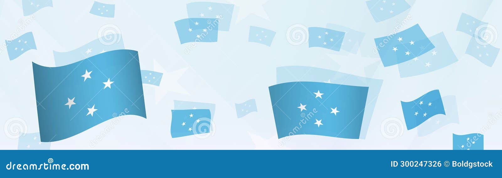Micronesia Flag-themed Abstract Design on a Banner. Abstract Background ...