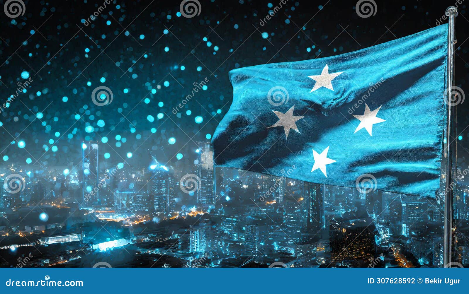 Micronesia Flag Waving on the Wind Stock Illustration - Illustration of ...