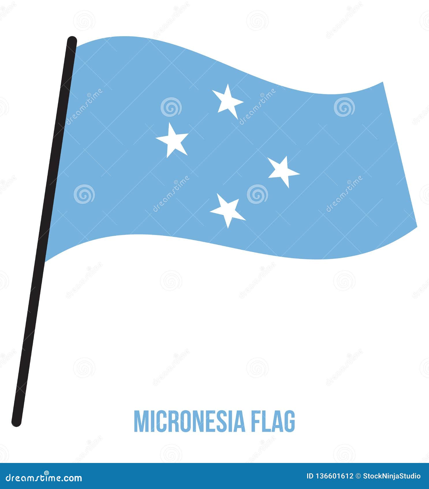 Micronesia Flag Waving Vector Illustration on White Background ...