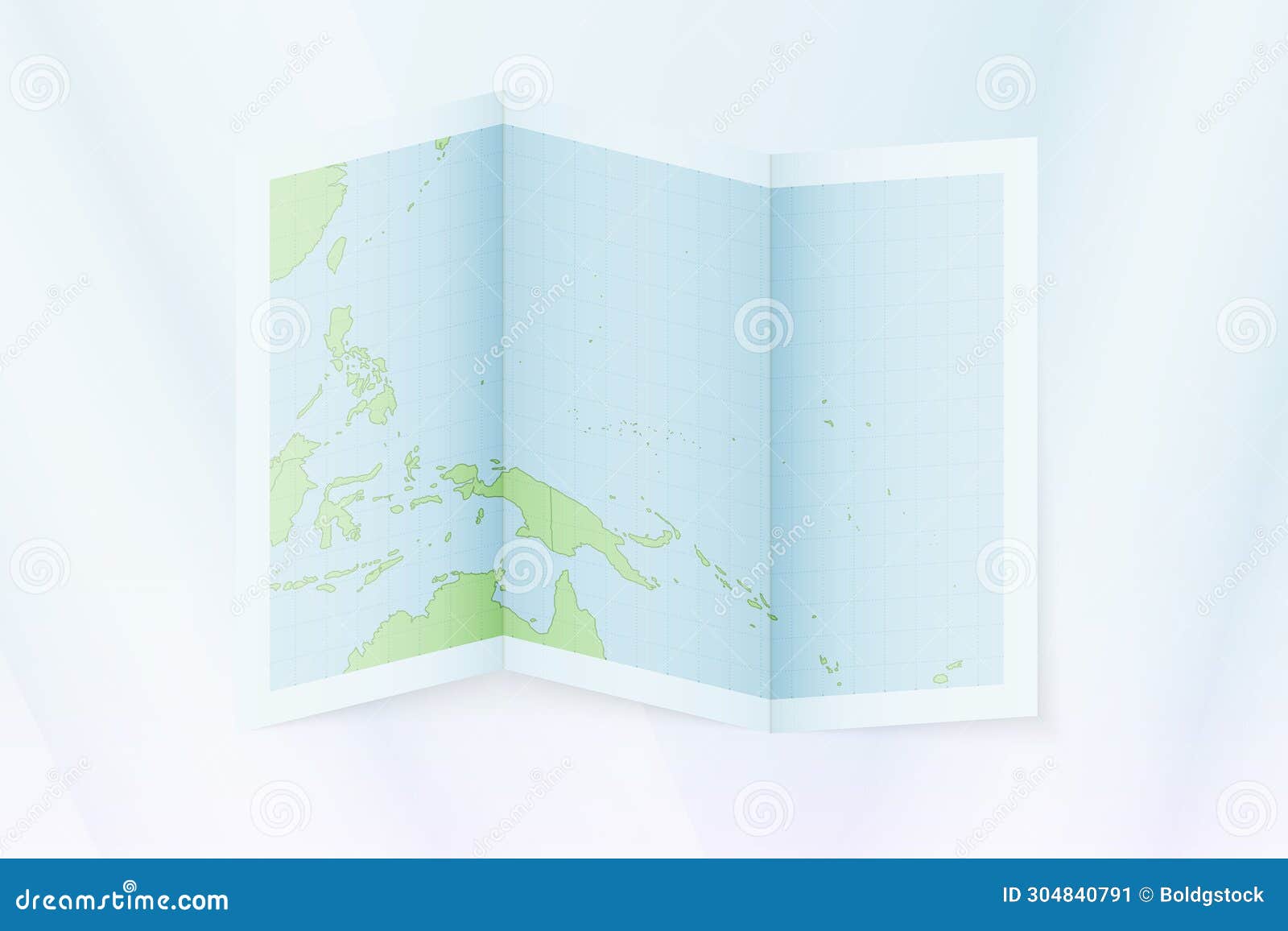 Micronesia Map, Folded Paper with Micronesia Map Stock Vector ...