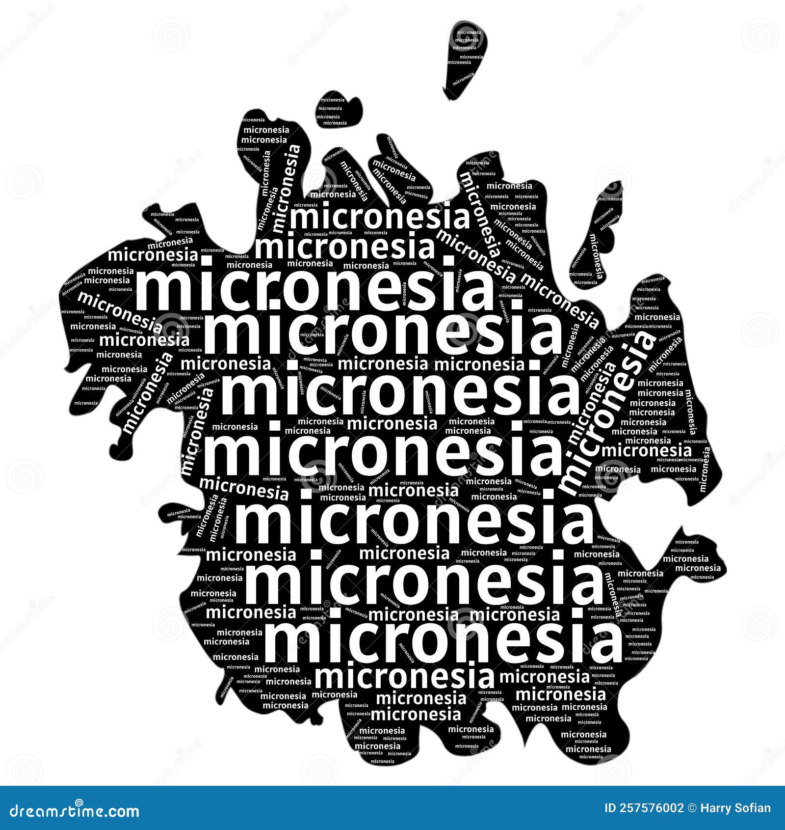 Micronesia Map With Name. Isolated White Background Stock Illustration ...