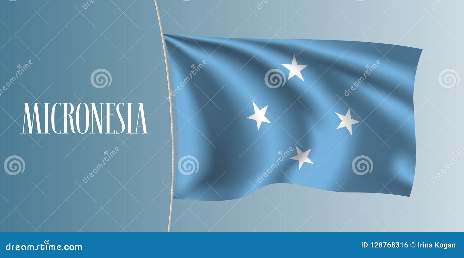 Micronesia Waving Flag Vector Illustration. Iconic Design Element Stock ...