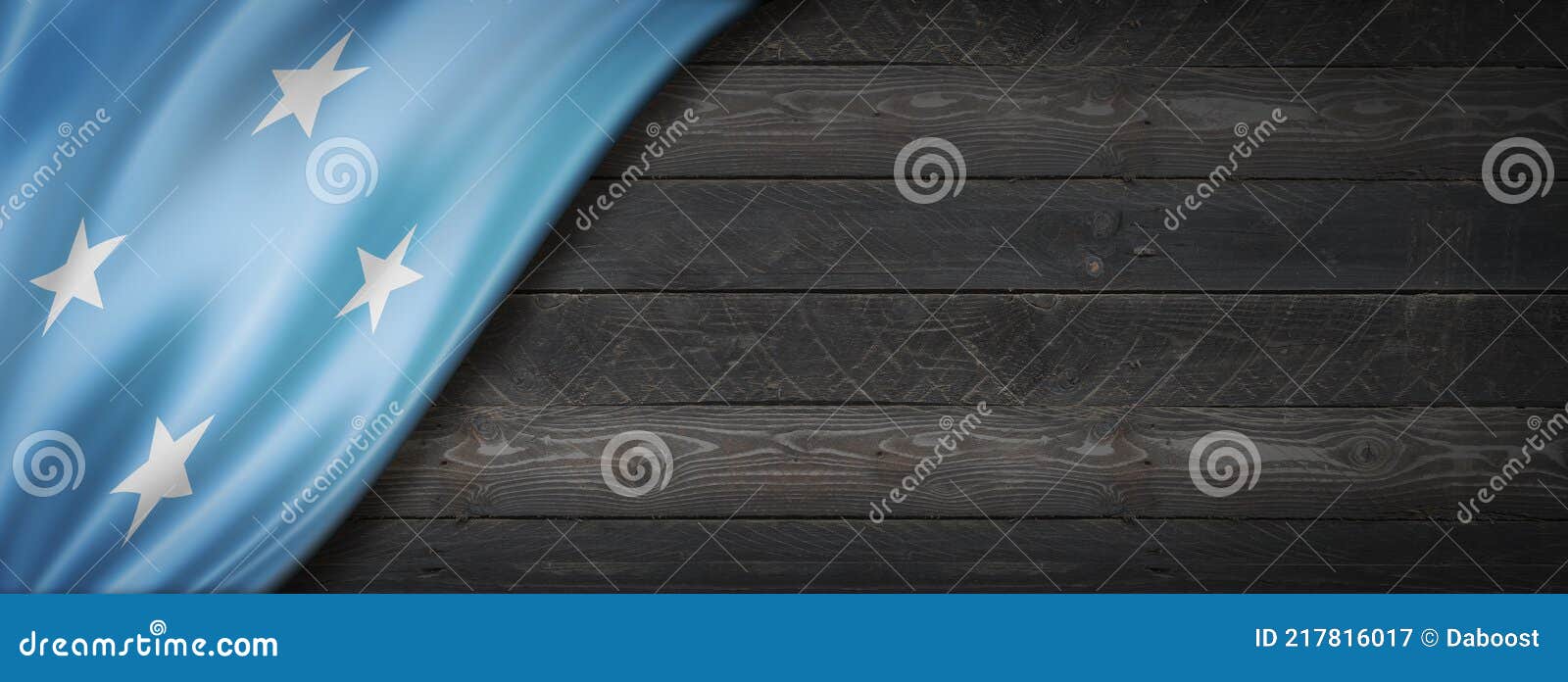 Micronesian Flag on Black Wood Wall Banner Stock Image - Image of ...
