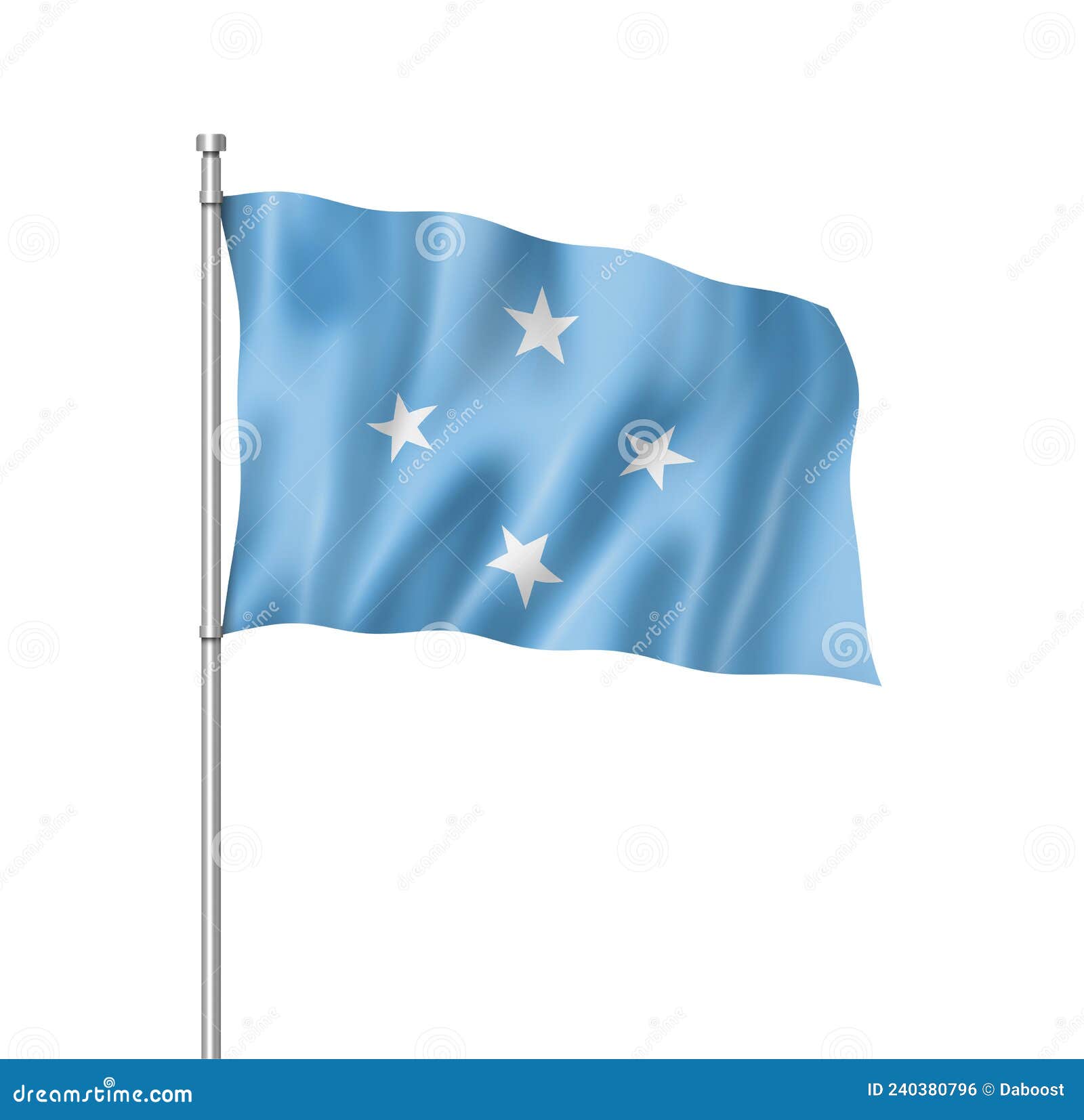 Micronesian Flag Isolated on White Stock Illustration - Illustration of ...