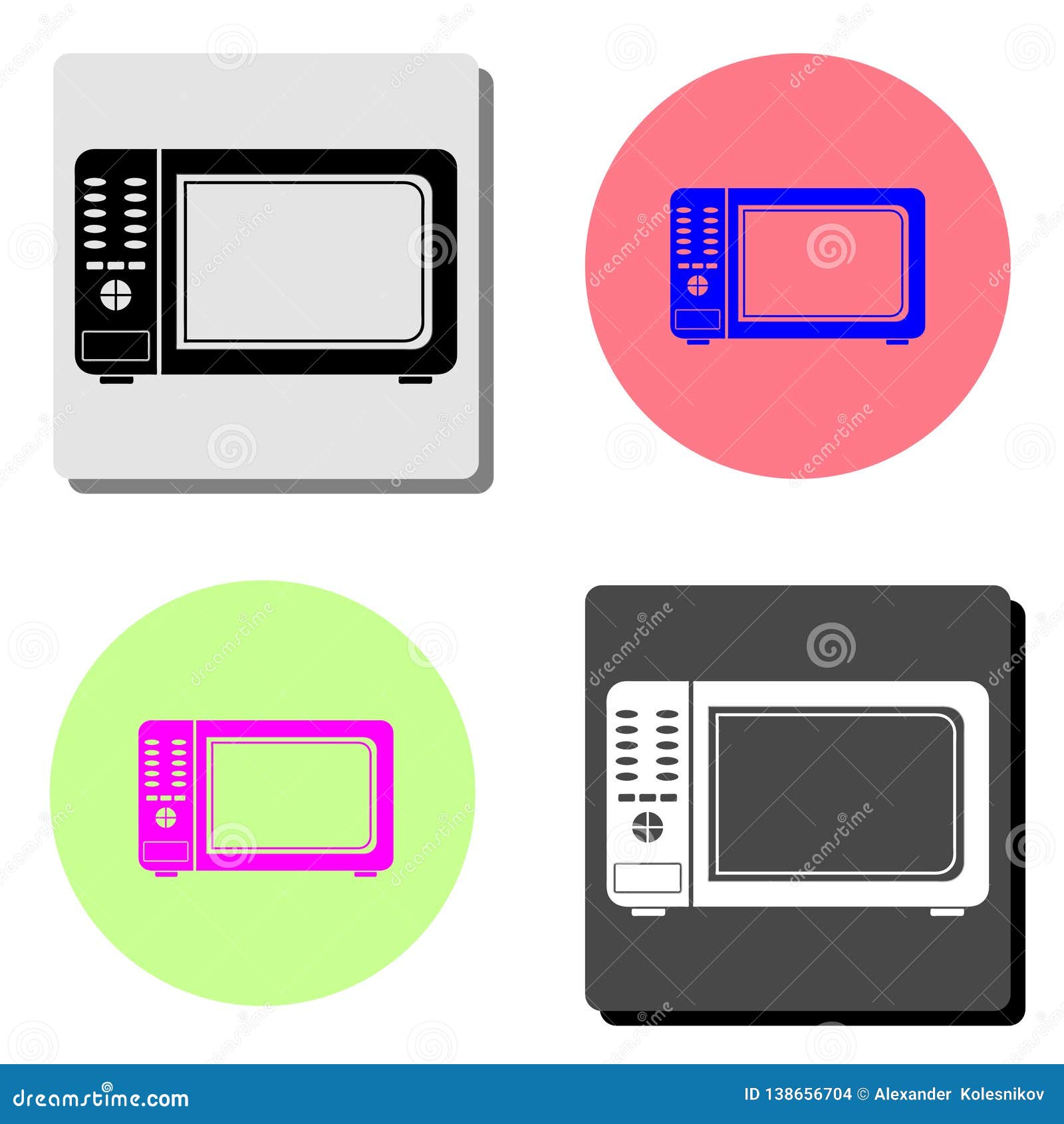 Microonda Icono Plano Del Vector Ilustración del Vector - Ilustración ...