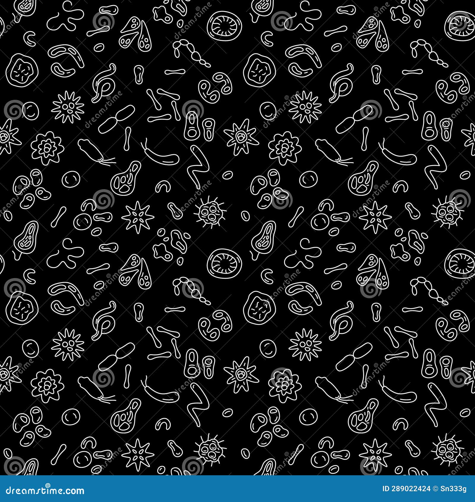 Microorganism and Bacteria Vector Pathogen Concept Dark Thin Line ...