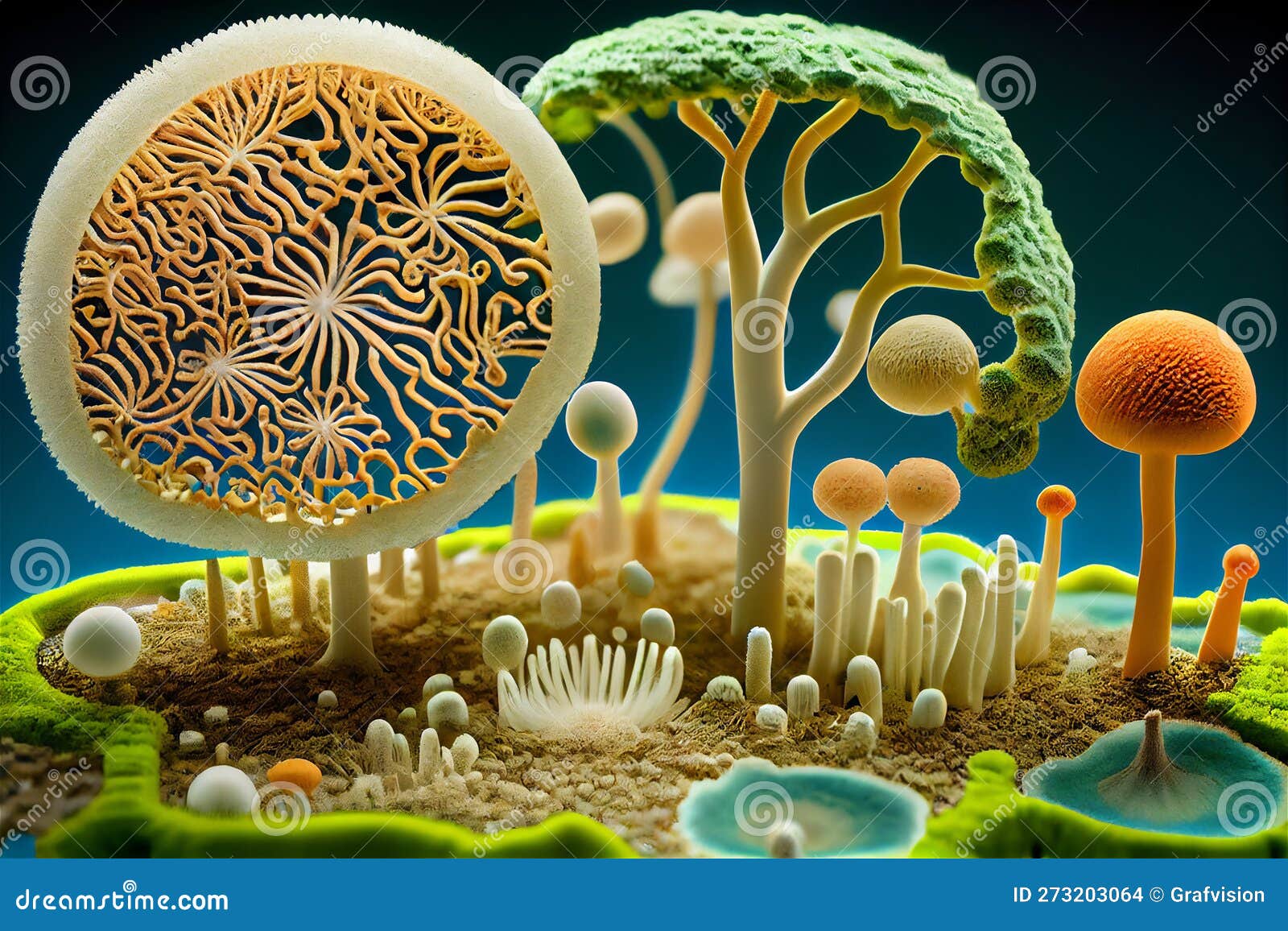 Microorganism Cells Under Microscope Stock Illustration - Illustration ...
