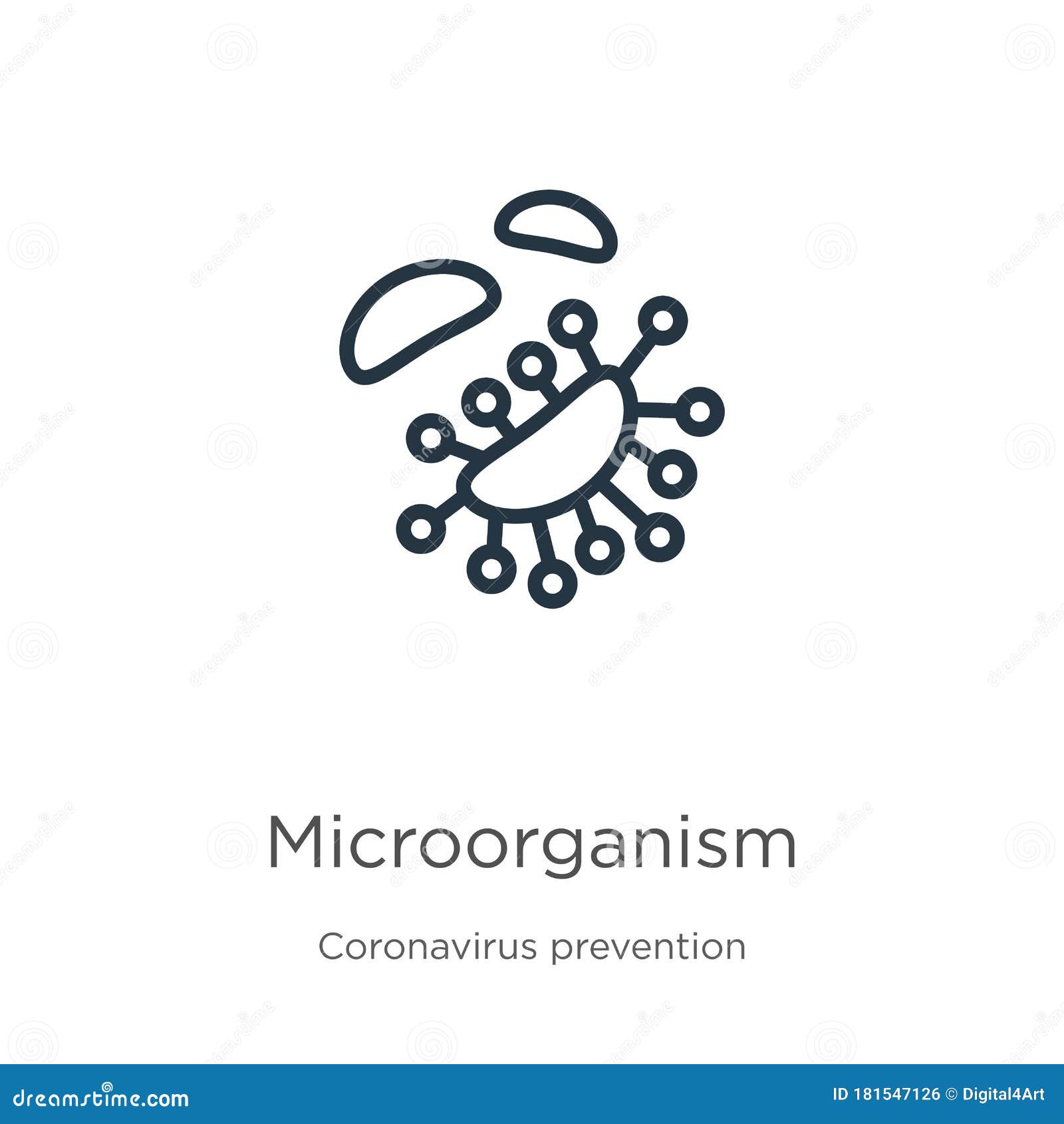 Microorganism Icon. Thin Linear Microorganism Outline Icon Isolated on ...