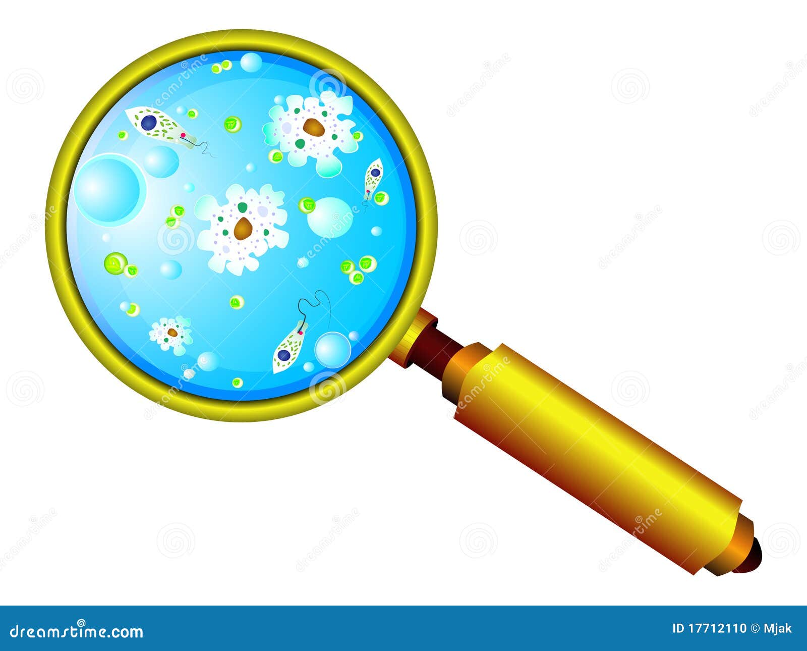 Microorganismos Bajo La Lupa Ilustración del Vector - Ilustración de ...