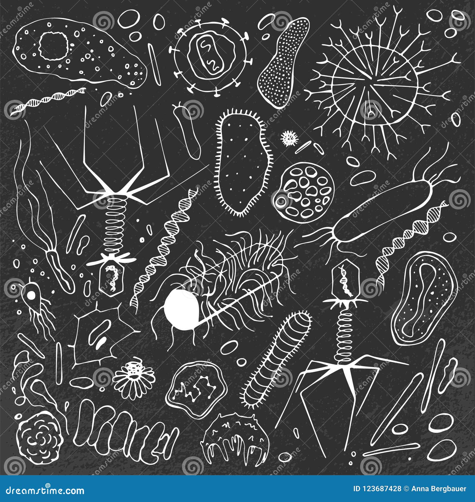 Virus hand-drawn image stock vector. Illustration of medicine - 123687428