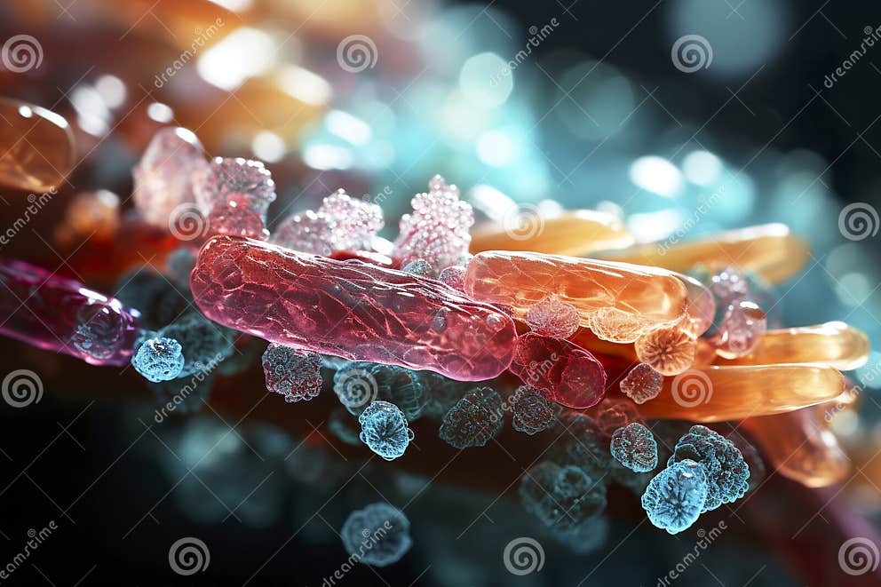 Microorganisms and Bacteria Visible Under a Microscope. Stock Photo ...