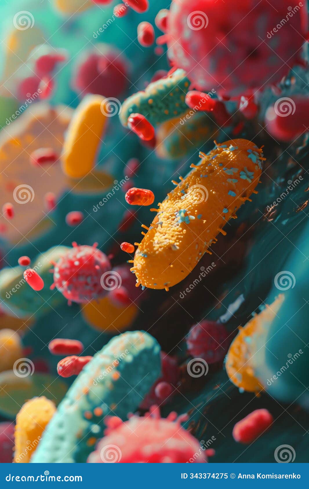 Microorganisms Close-up through a Microscope Stock Image - Image of ...