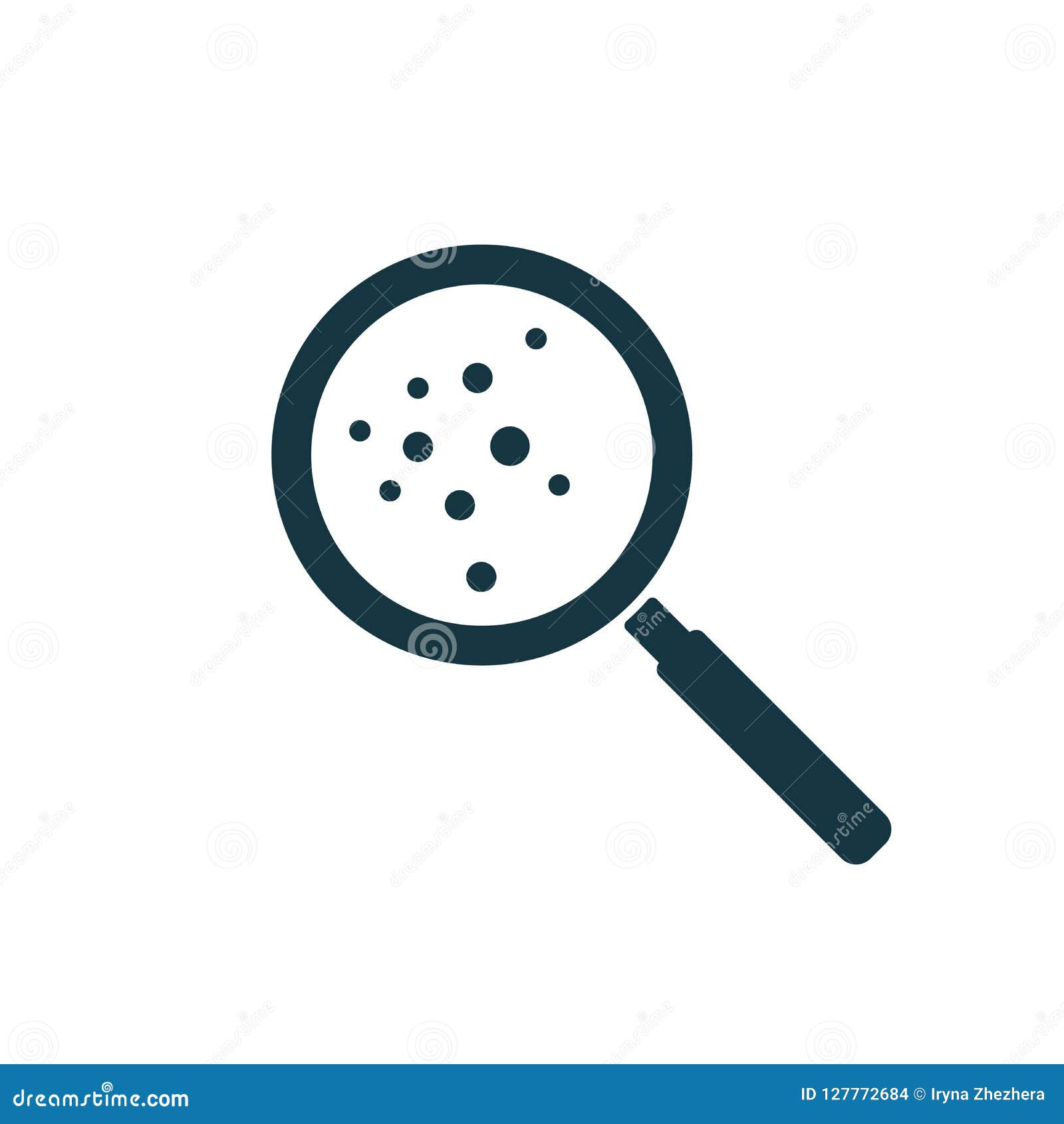 Microorganisms or Crumbs Under Magnifier Icon for Web and Mobile ...