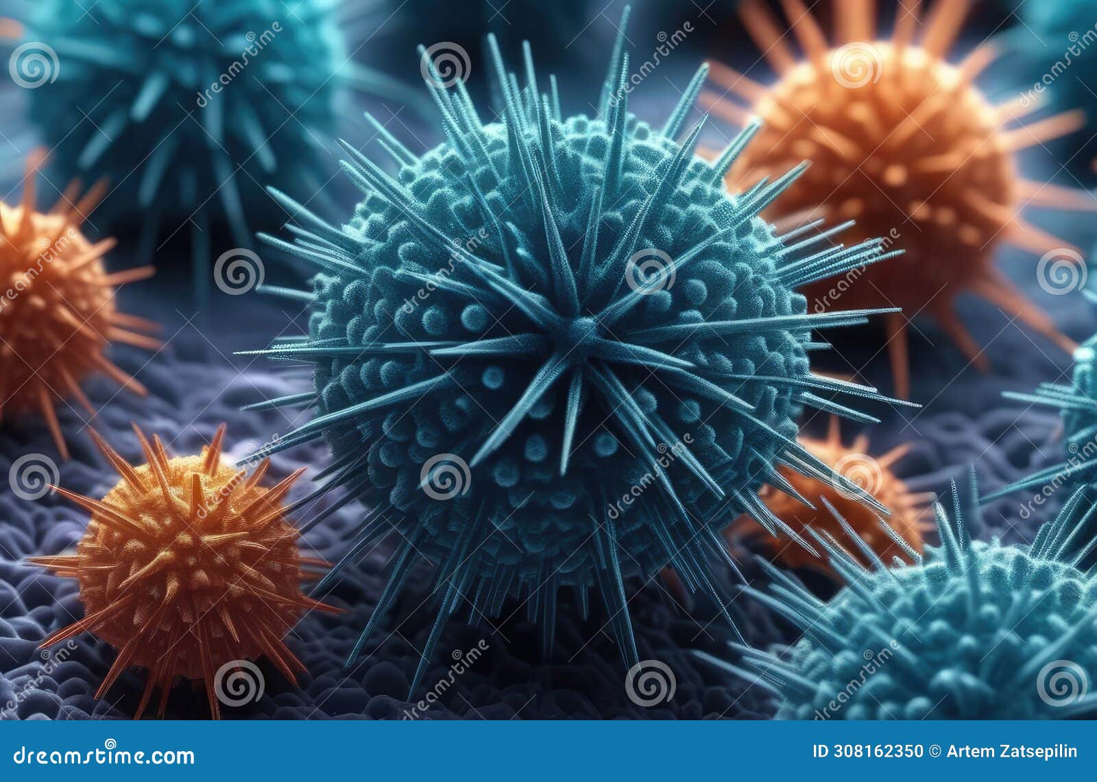 Microorganisms Or Germs That Cause Disease. Colorful Virus Or Bacteria ...
