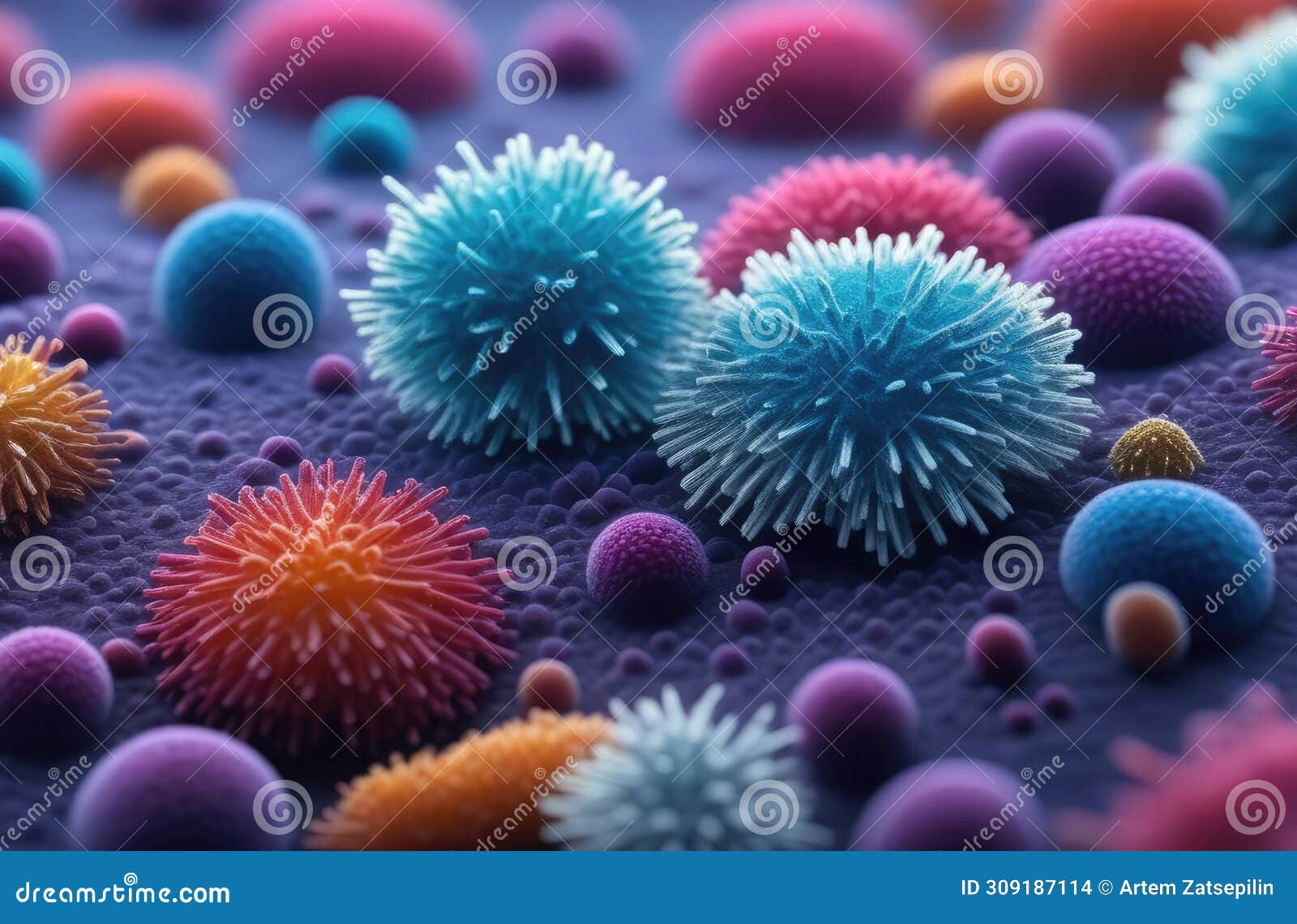 Microorganisms or Germs that Cause Disease. Colorful Virus or Bacteria ...