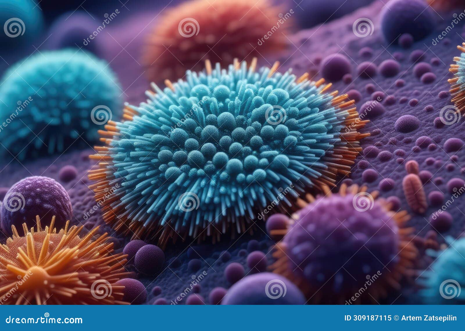 Microorganisms or Germs that Cause Disease. Colorful Virus or Bacteria ...