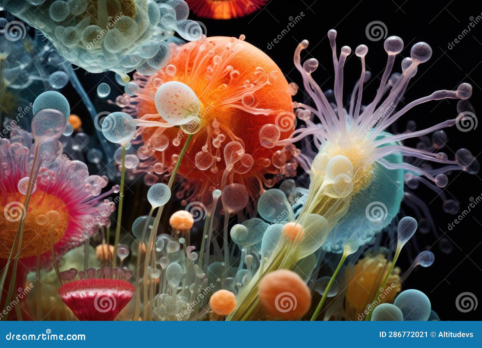 Microorganisms Under a Microscope for Fuel Cell Research Stock Image ...