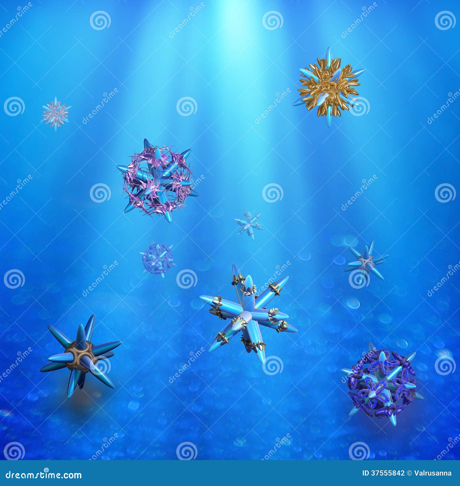 Microparticles under water stock illustration. Illustration of micro ...