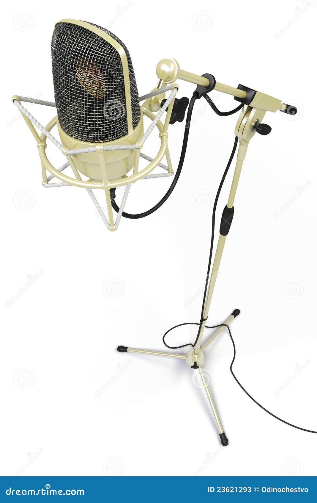 Microphone On Tripod. News Speech Interview For Mass Politics Tv Show ...