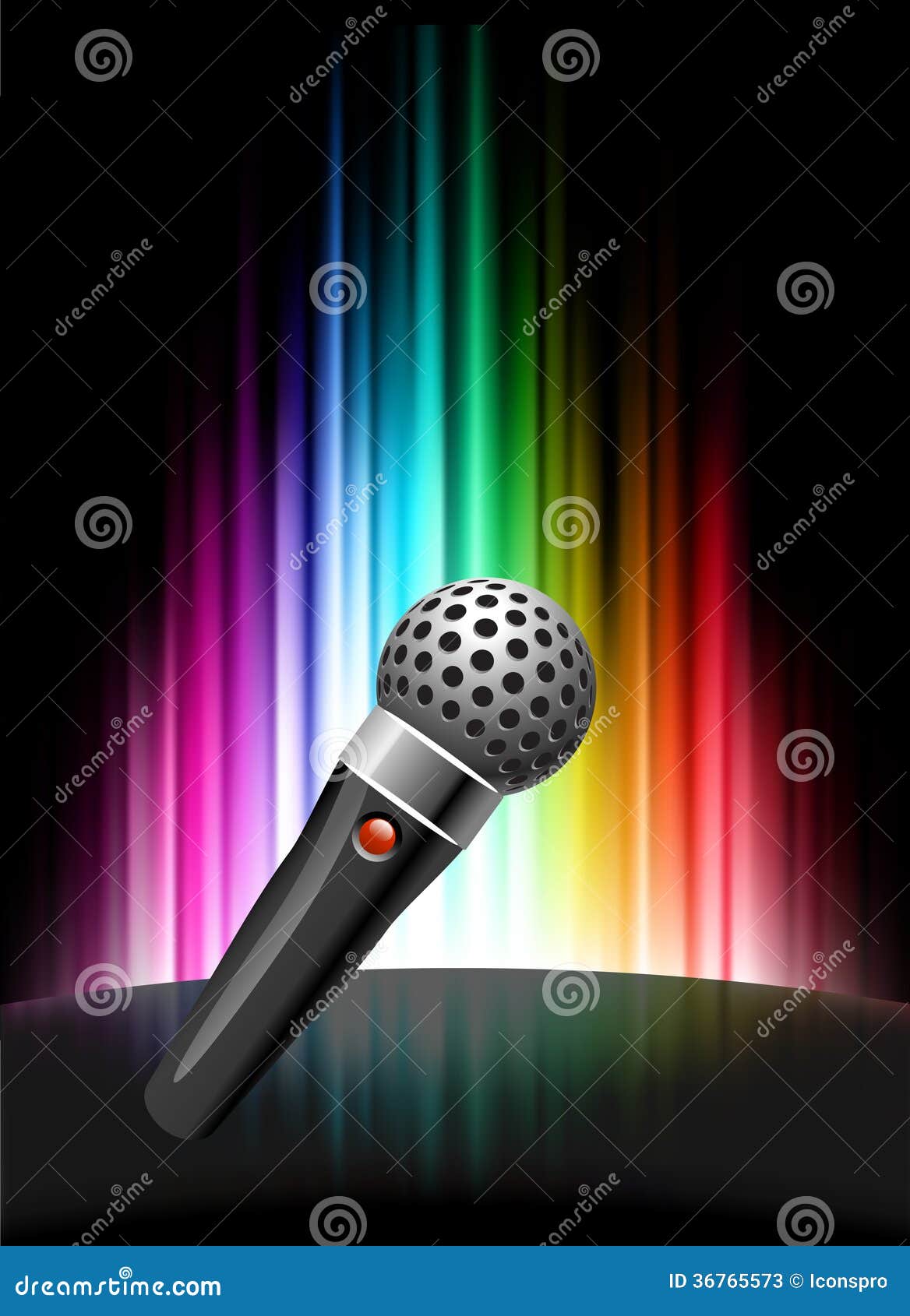 Microphone on Abstract Spectrum Background Stock Illustration ...