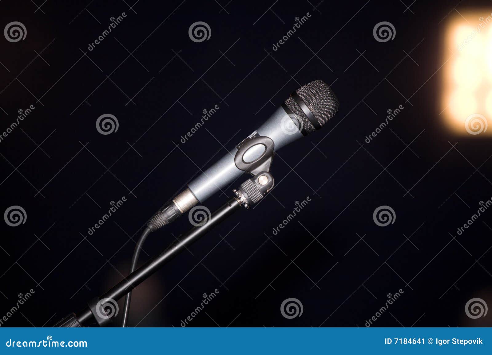 Microphone on Air Over Green Grass at Background Stock Image - Image of ...