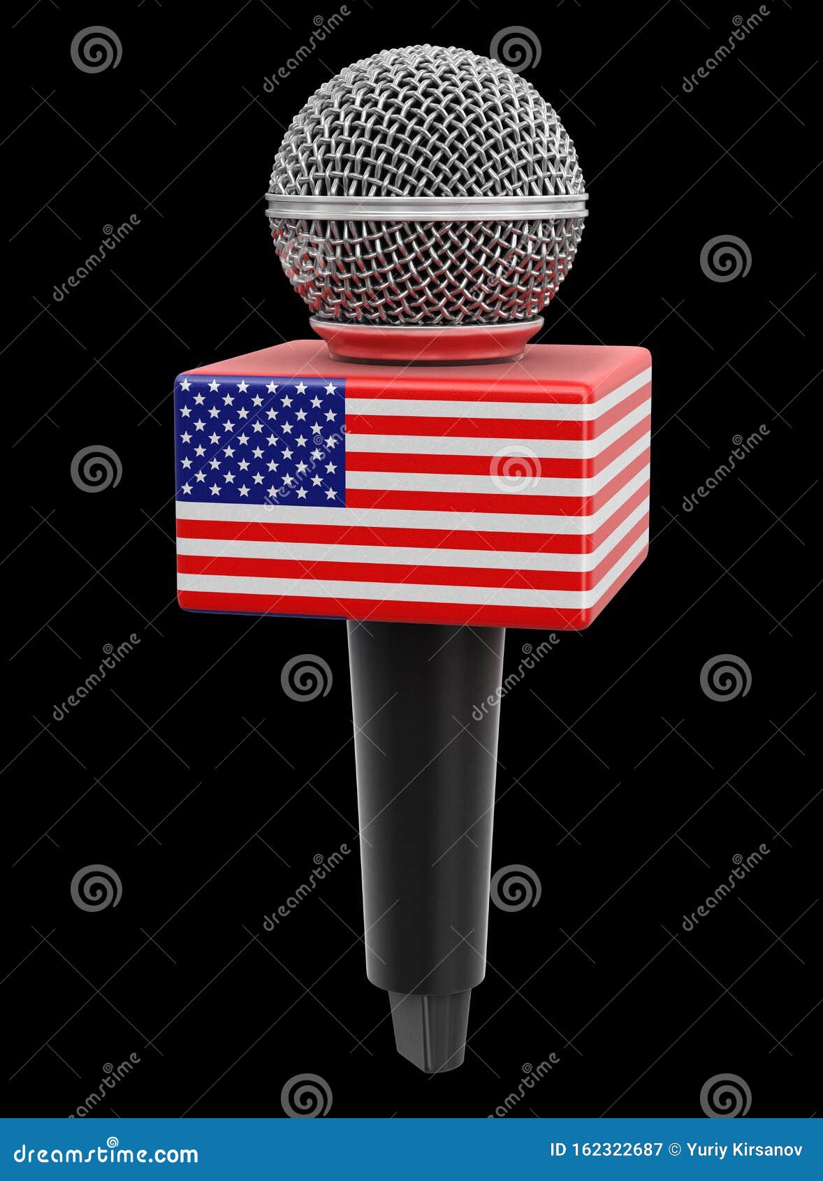 Microphone with American Flag. Image with Clipping Path Stock ...