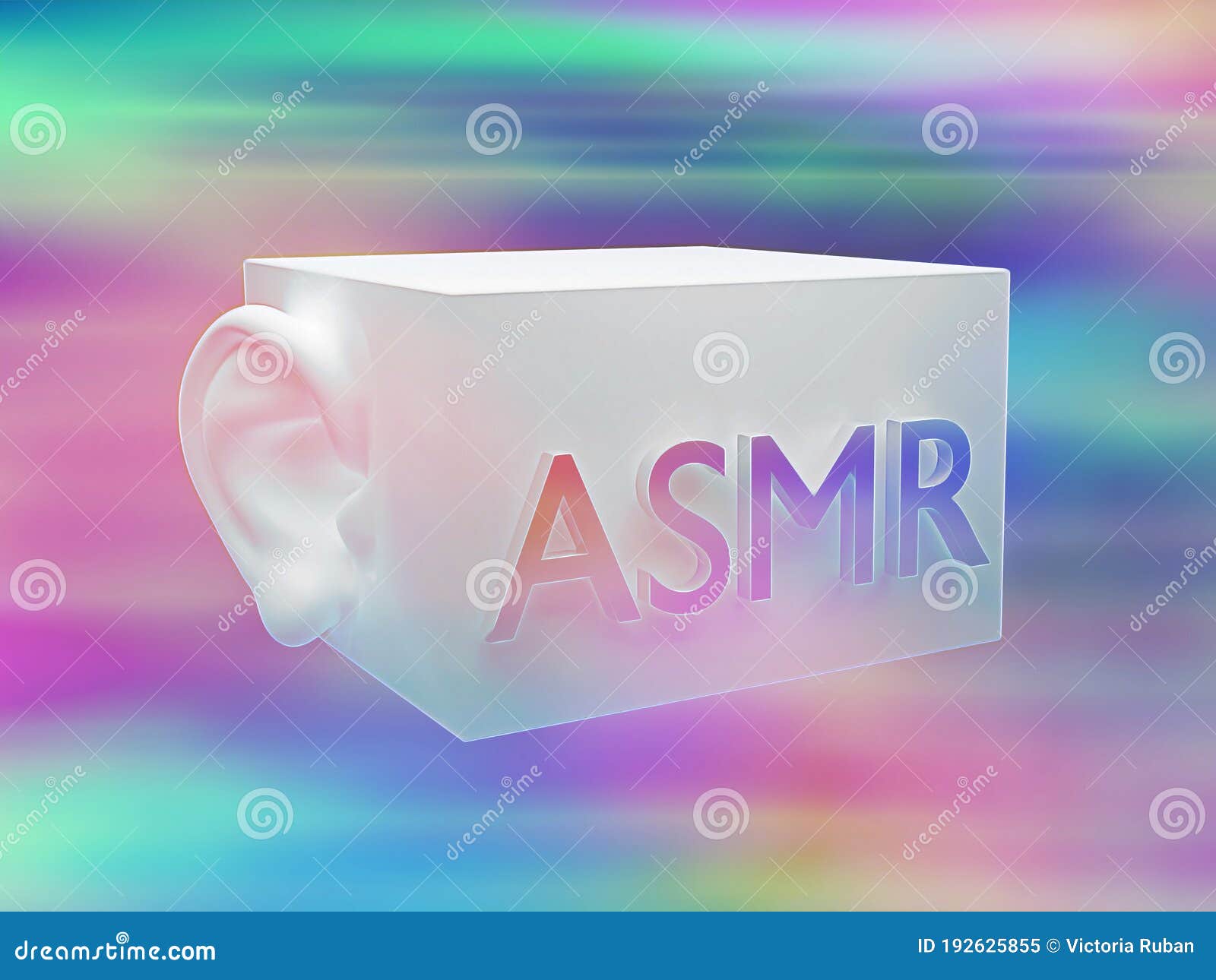 Microphone asmr with ear stock illustration. Illustration of render ...