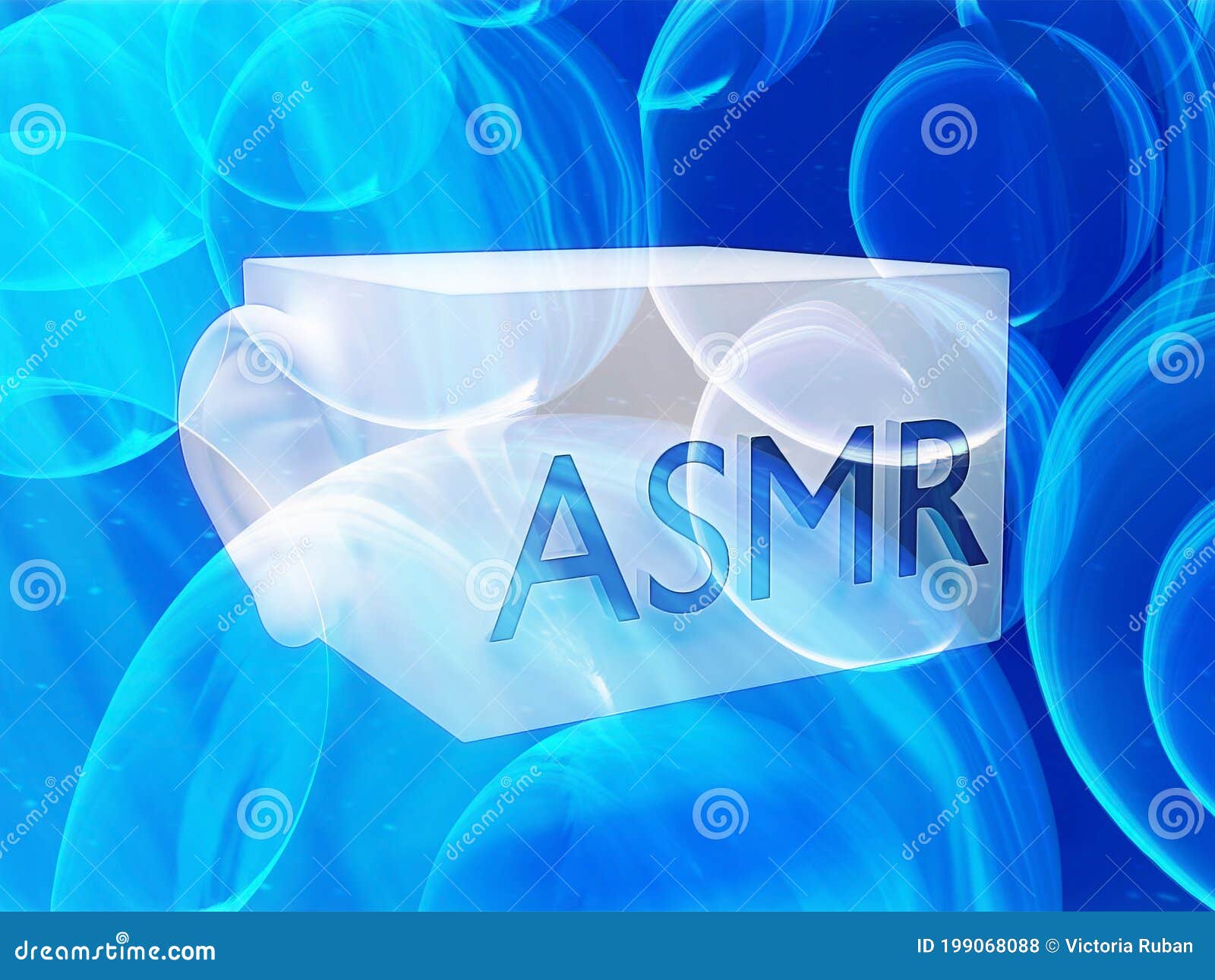 Microphone Asmr with Ear and Soap Bubbles on Blue Backdrop Stock ...