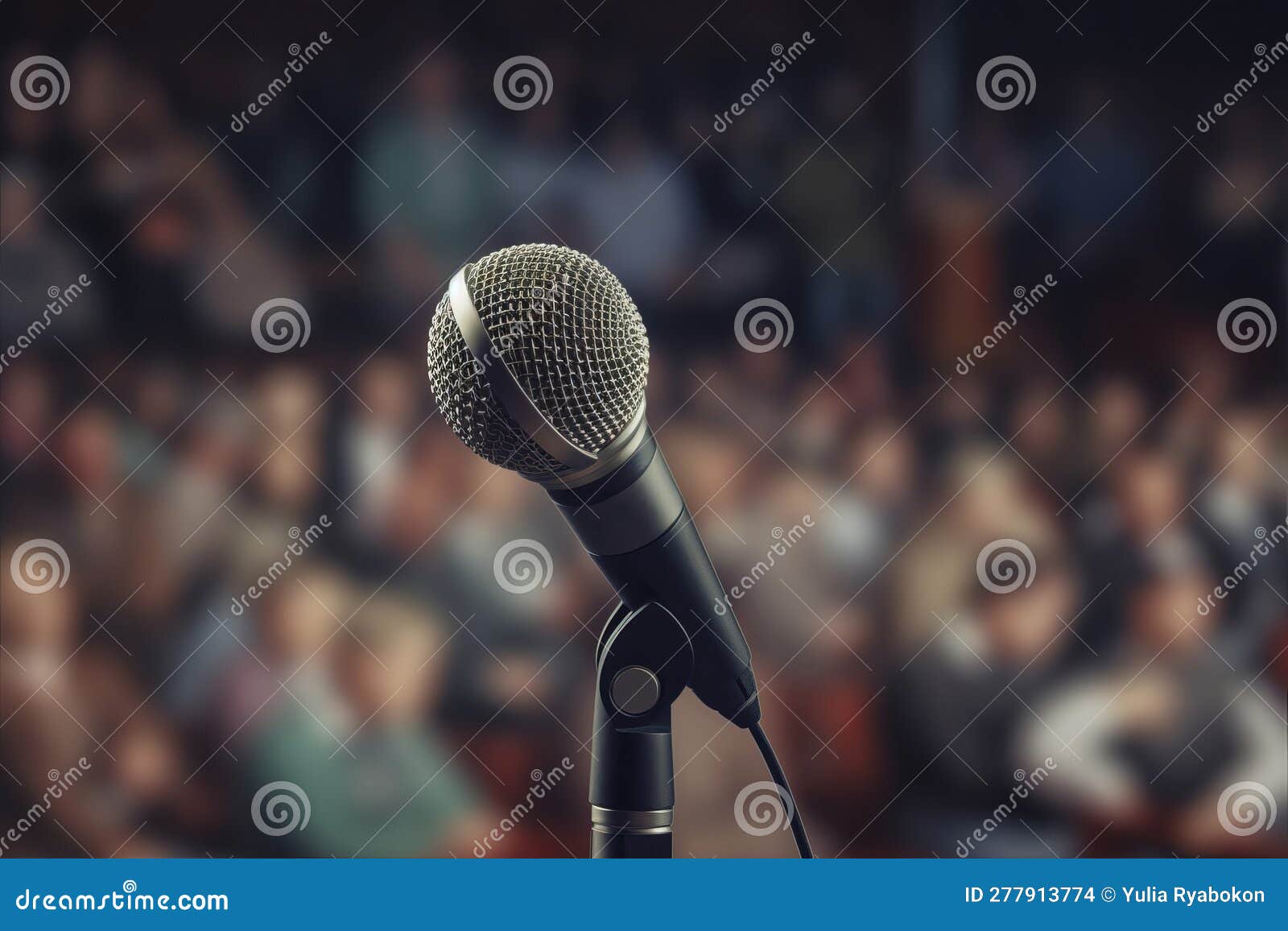 Microphone Audience Club. Generate Ai Stock Illustration - Illustration ...