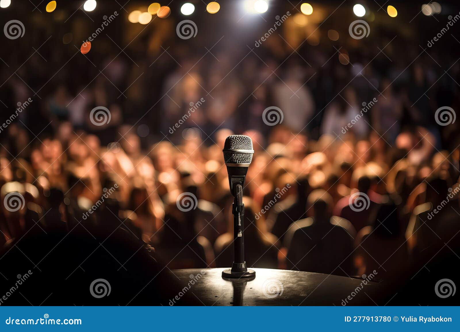Microphone Audience Club Night. Generate Ai Stock Illustration ...