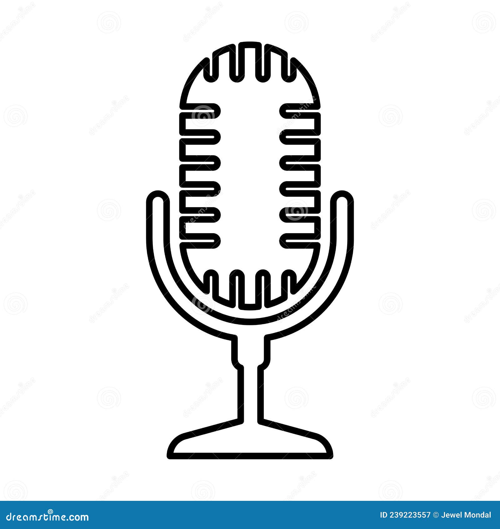 Microphone, Audio, Mic, Mike Outline Icon. Line Vector Design. Stock ...