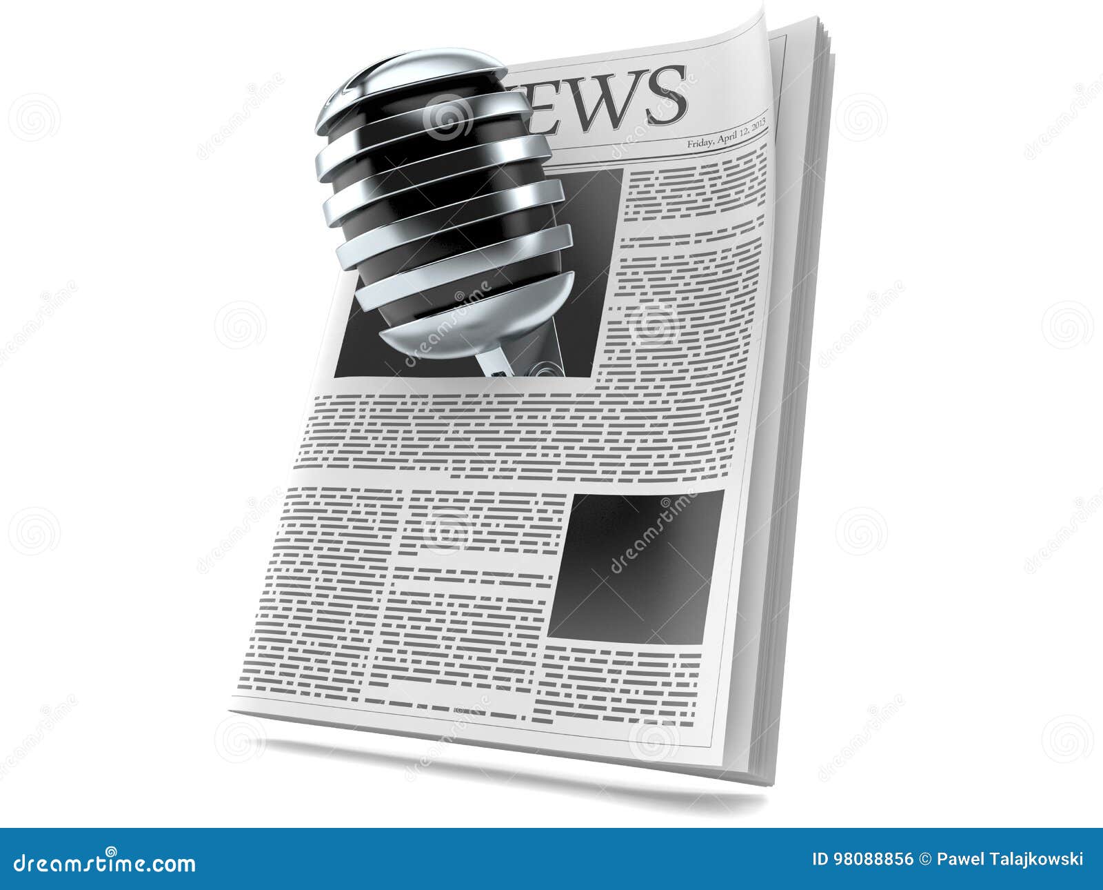Microphone avec le journal illustration stock. Illustration du ...