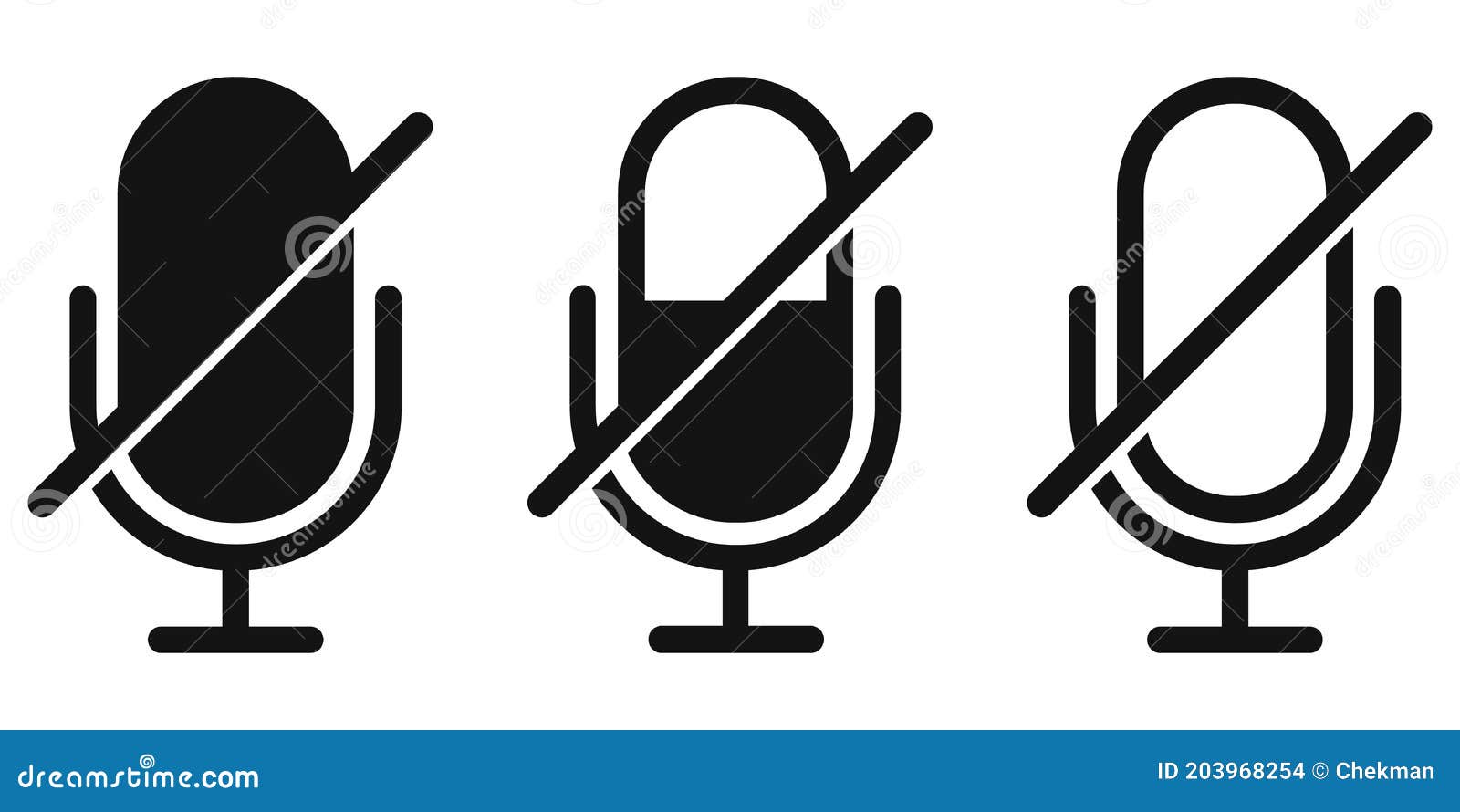 Microphone Ban Icon. No Microphone Sign. Vector Illustration. Stock ...