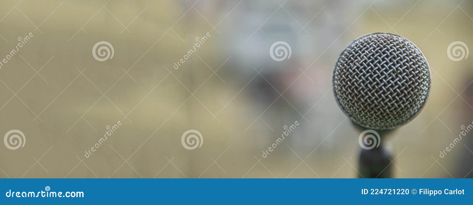 Microphone banner detail stock illustration. Illustration of sign ...