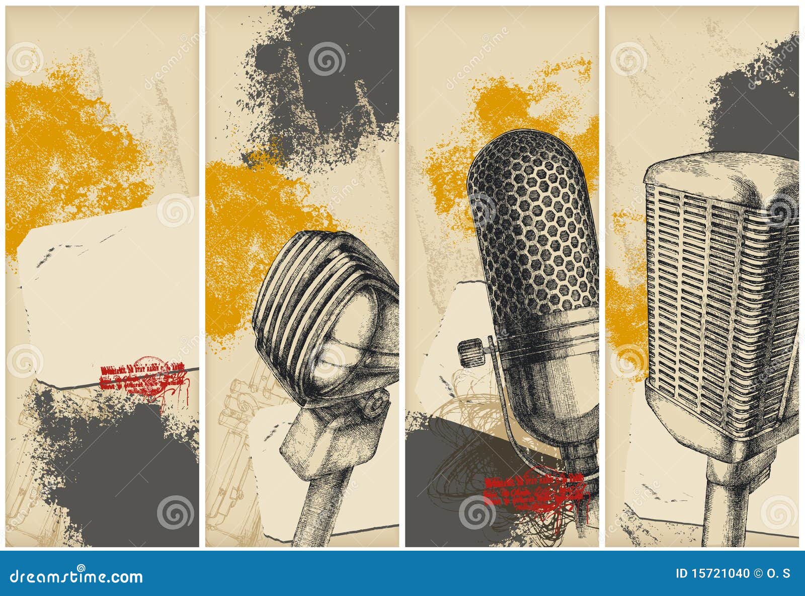 Microphone Banners Drawing Stock Illustrations – 58 Microphone Banners ...