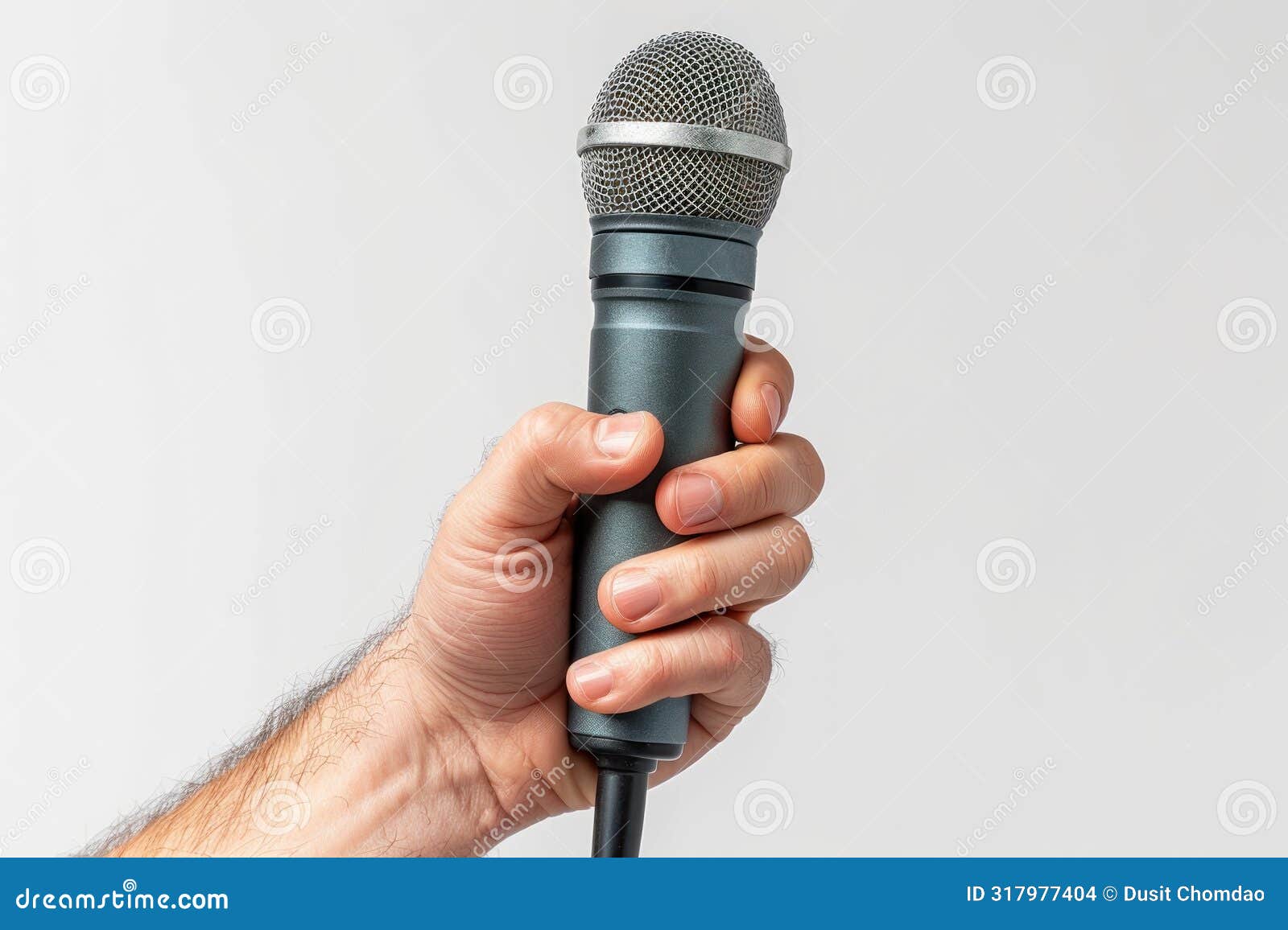 A Microphone is Being Held by a Person& X27;s Hand Stock Photo - Image ...