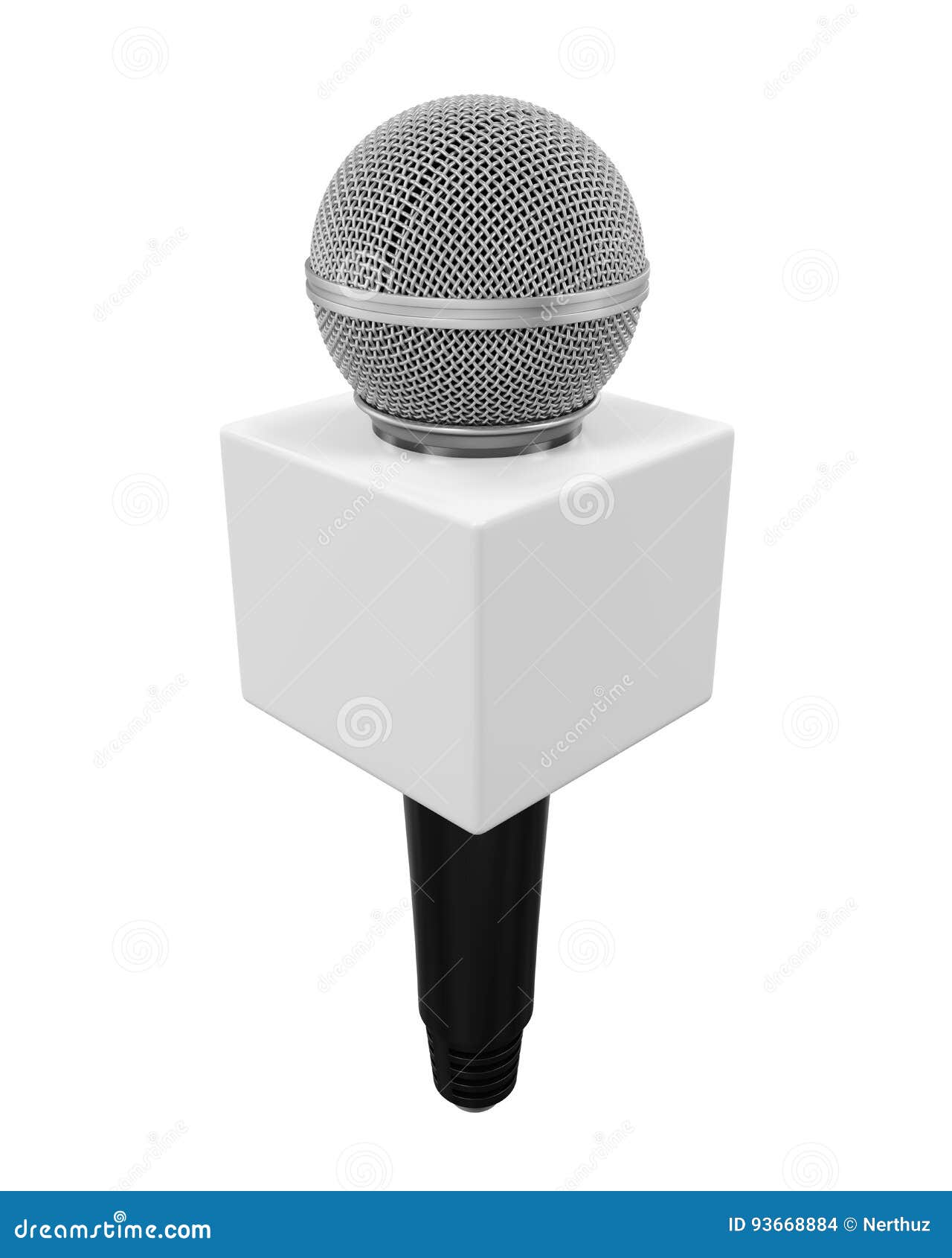 Microphone with Blank Box Isolated Stock Illustration - Illustration of ...