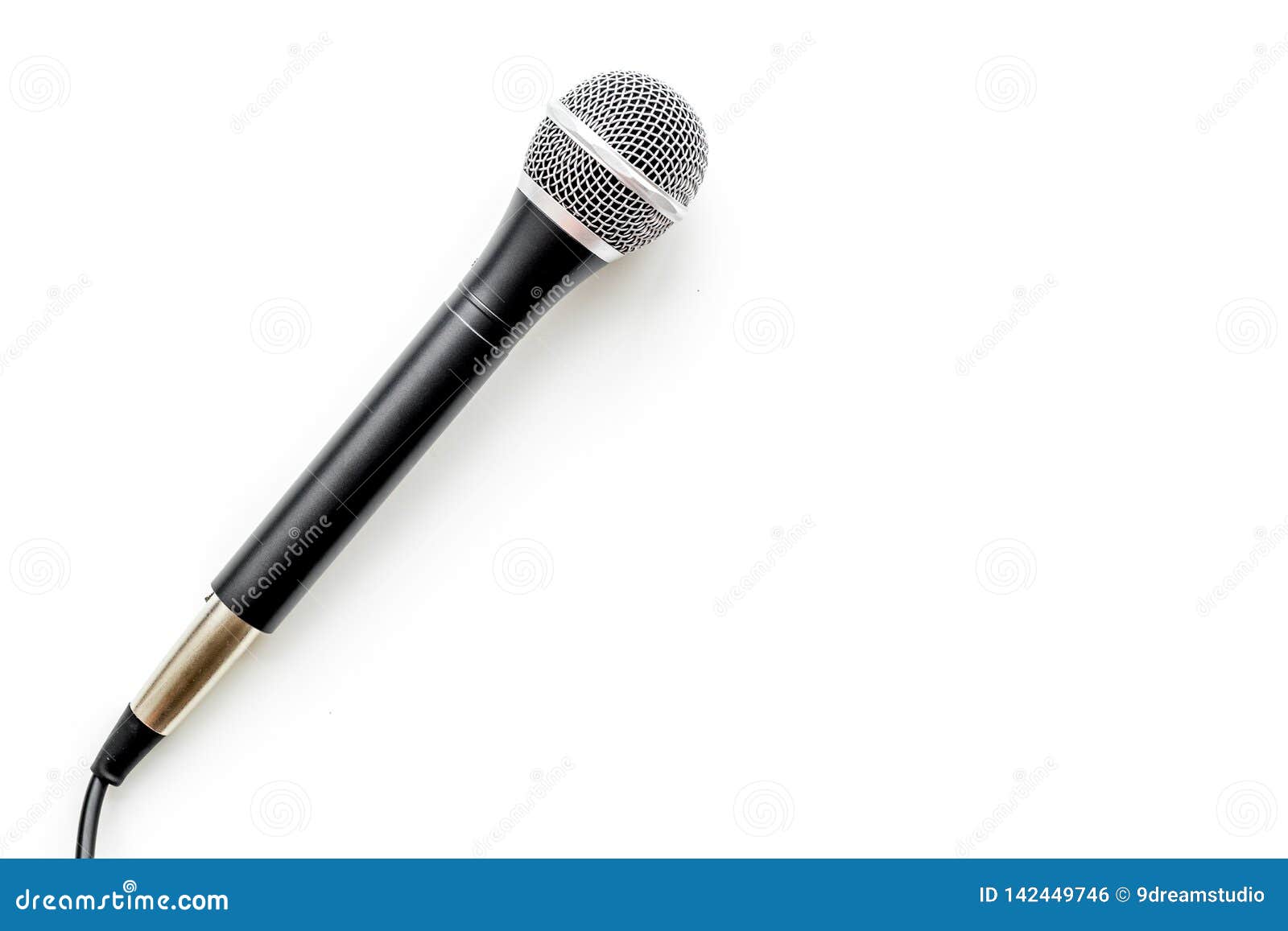 Microphone for Blogger, Journalist or Musician Work on White Background ...