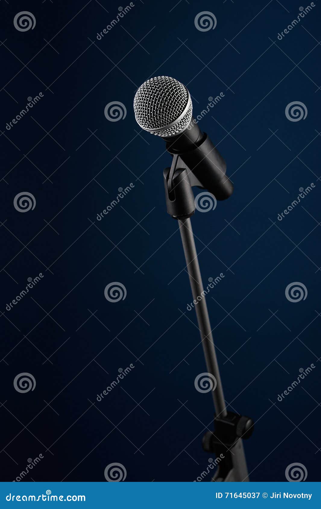 Microphone on blue stock image. Image of chrome, talk - 71645037