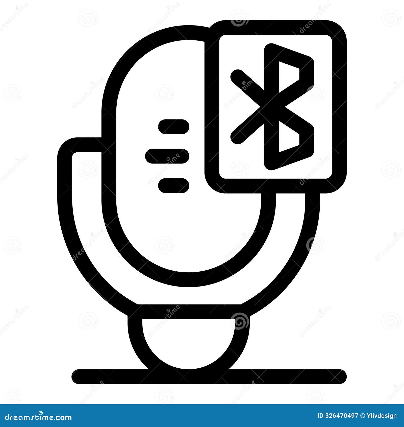 Microphone with Bluetooth Symbol Connecting To Device Stock Vector ...