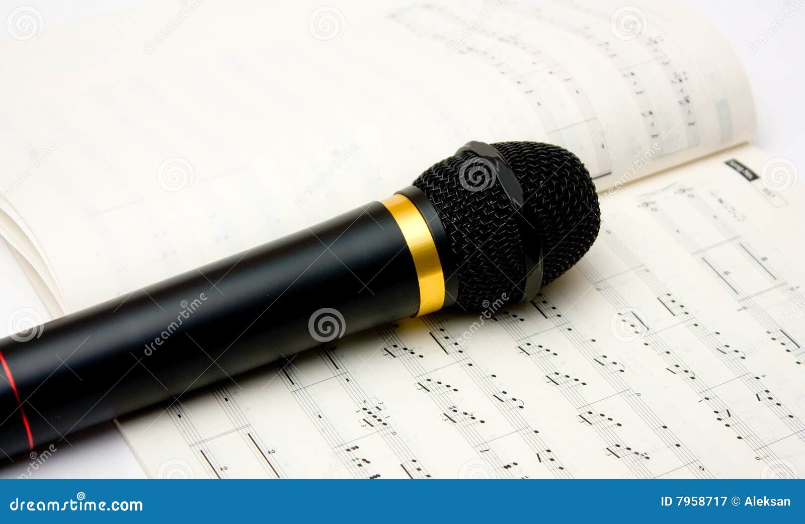 Microphone and Book of Notes Stock Image - Image of music, melody: 7958717
