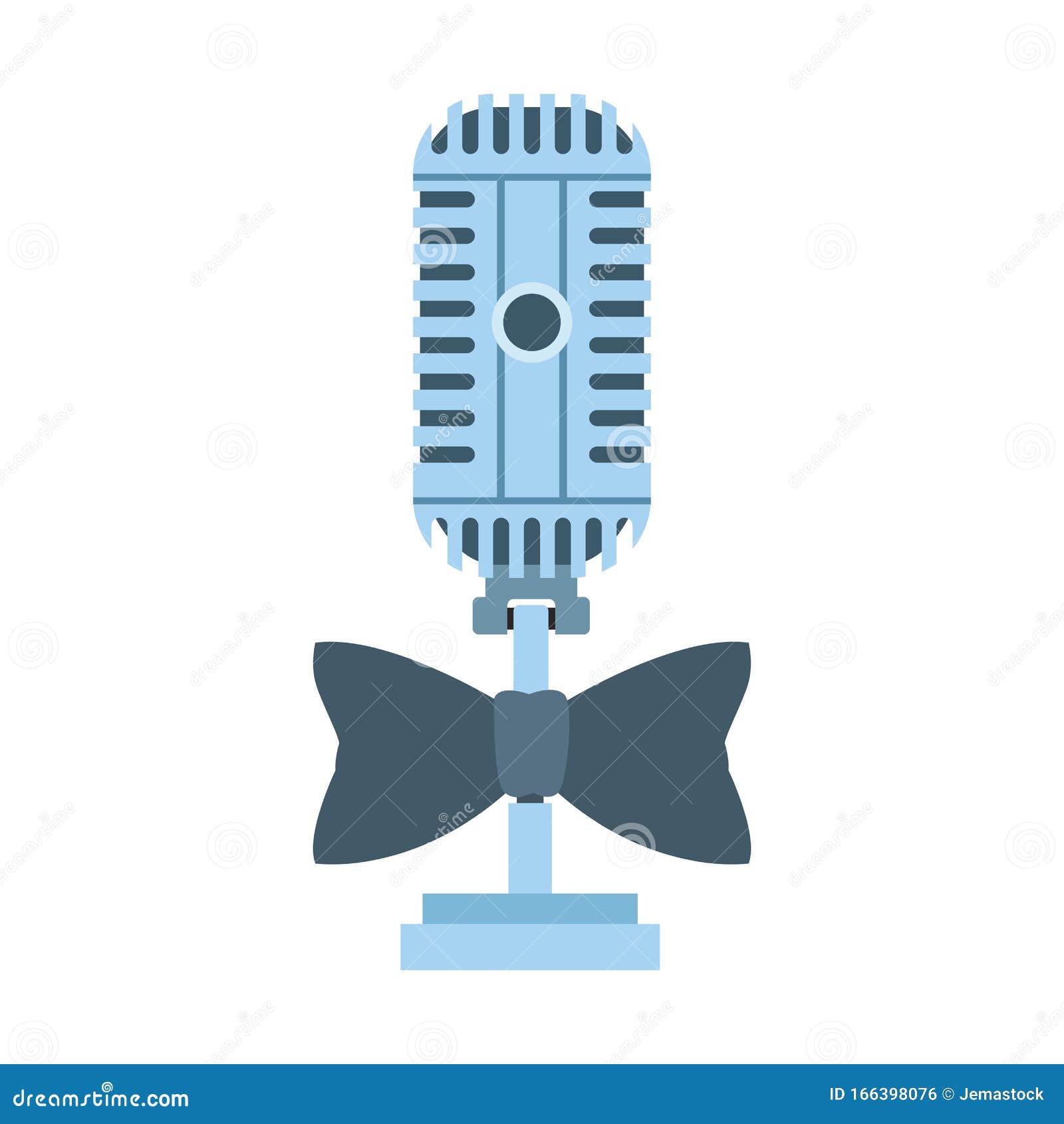 Microphone with Bow Tie Icon, Flat Design Editorial Photo ...