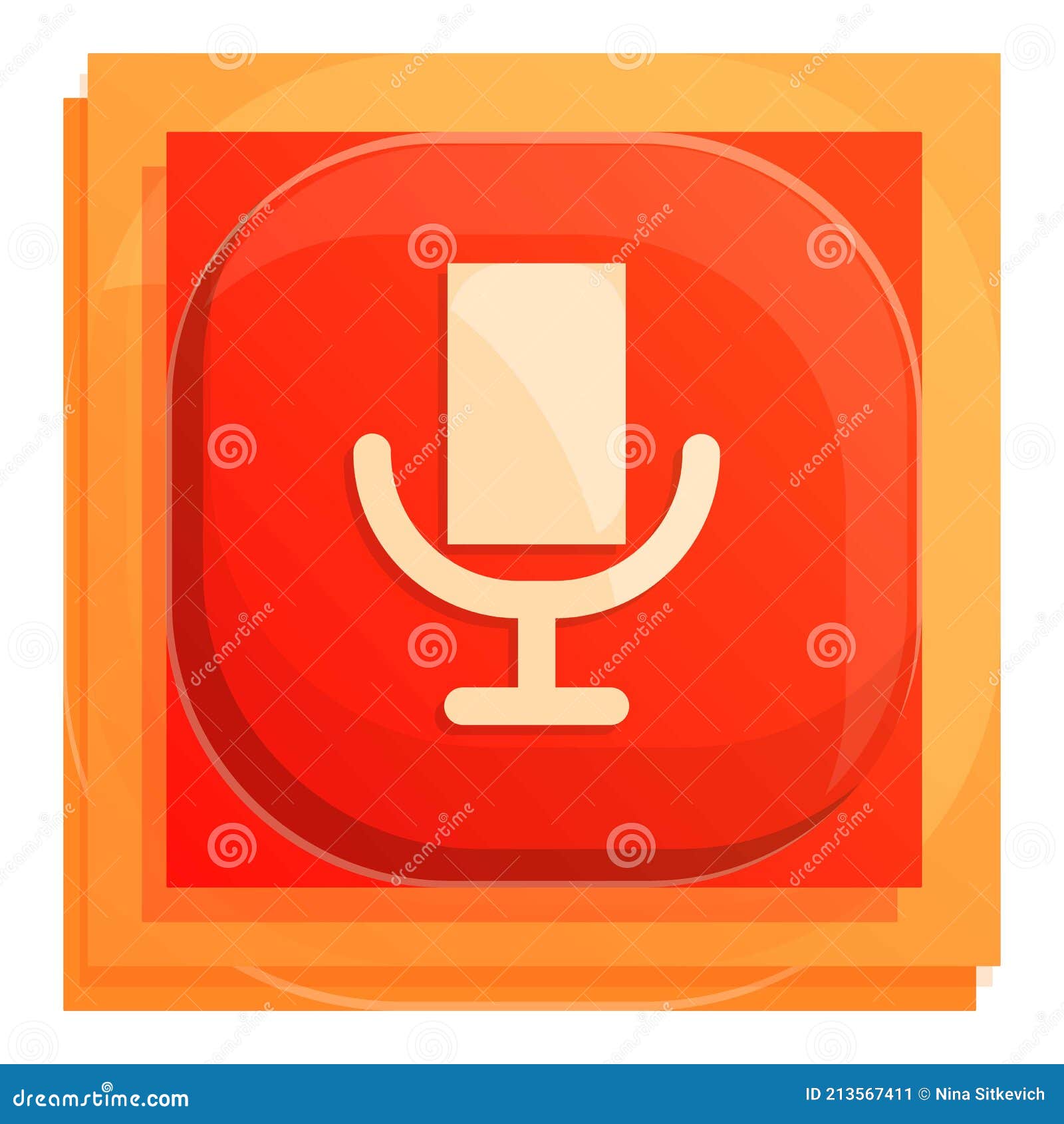 Microphone Button Interface Icon, Cartoon Style Stock Vector ...