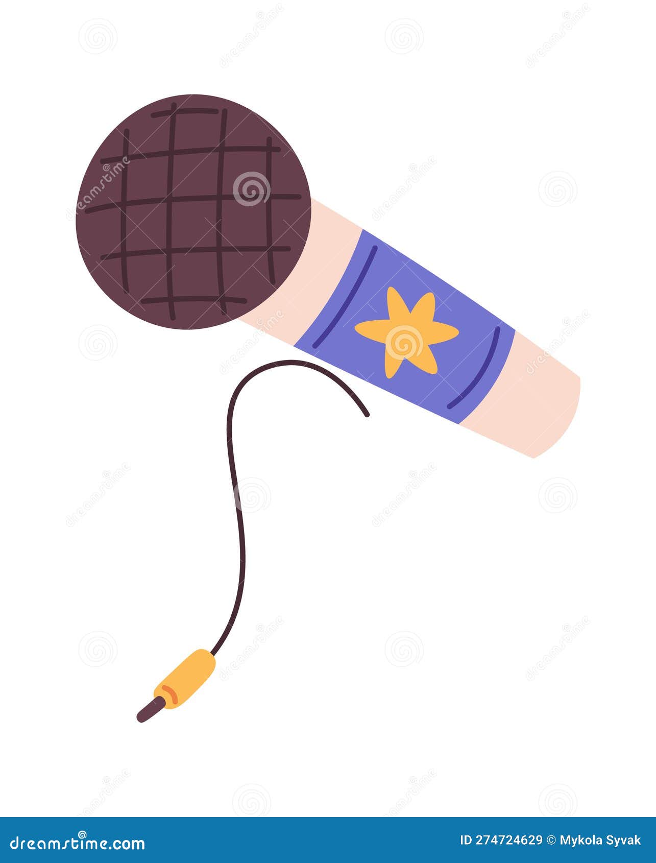 Microphone with Cable stock vector. Illustration of speech - 274724629