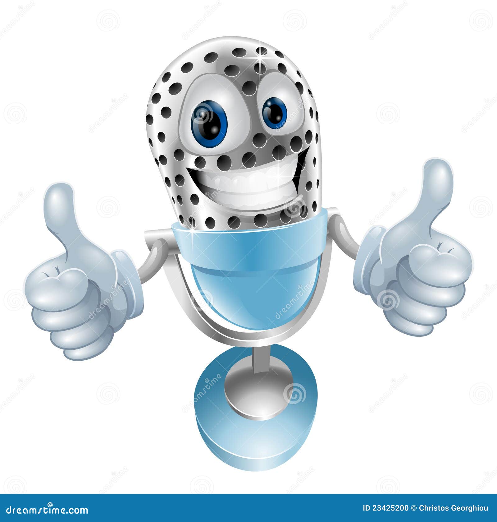 Microphone Cartoon Character Stock Vector - Illustration of okay ...