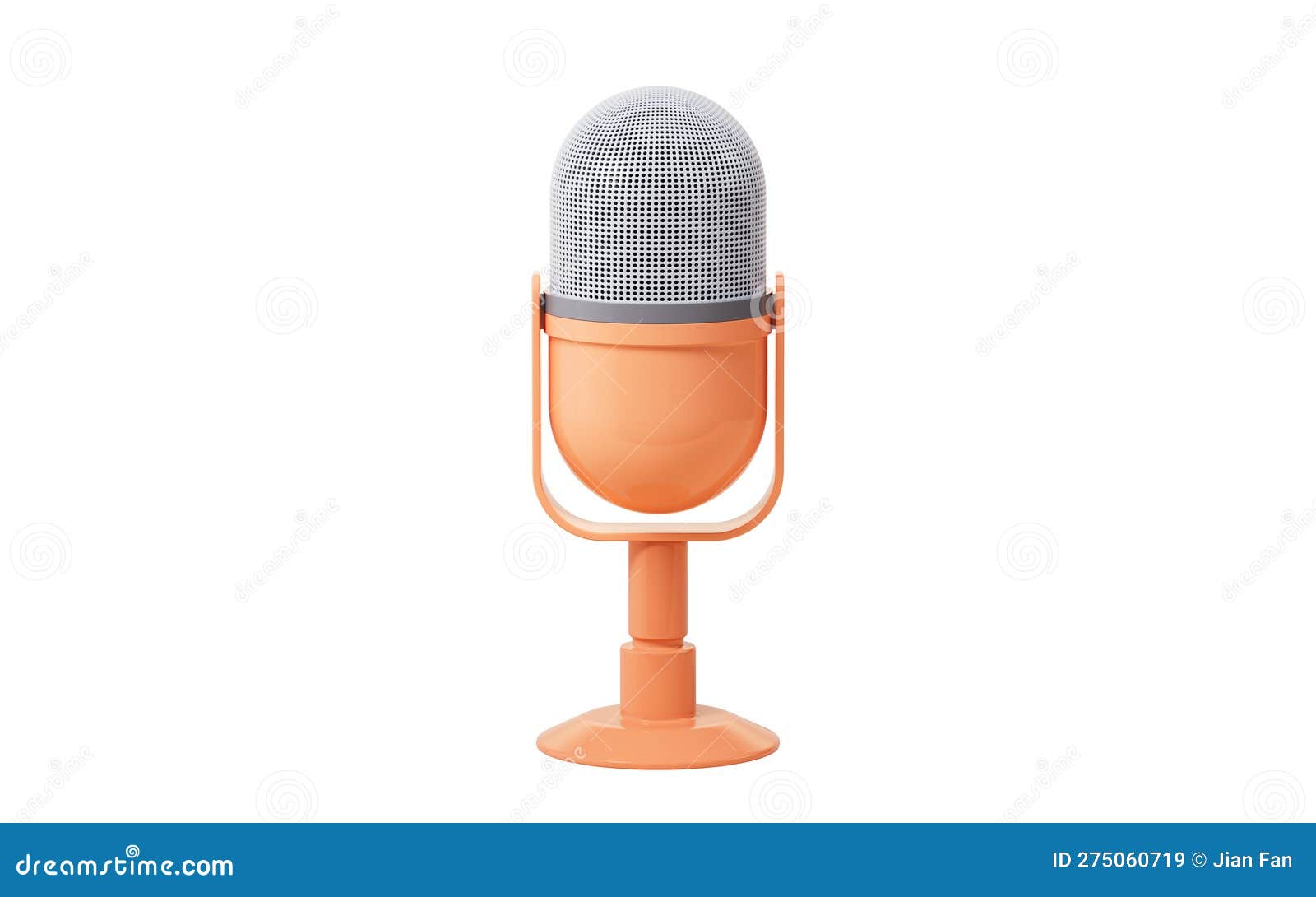 Microphone with Cartoon Style, 3d Rendering Stock Illustration ...