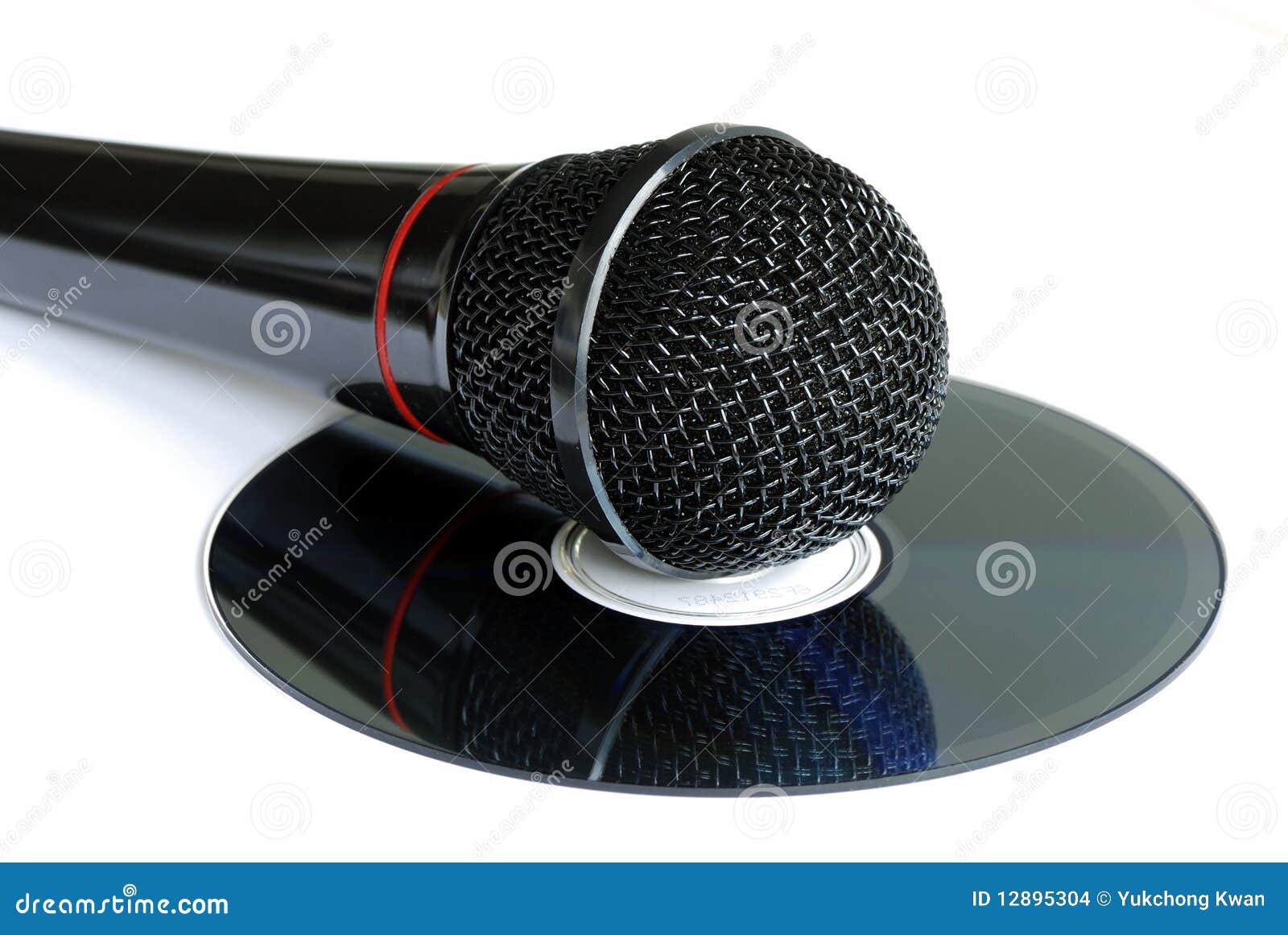 A microphone on a CD stock photo. Image of talking, singer - 12895304